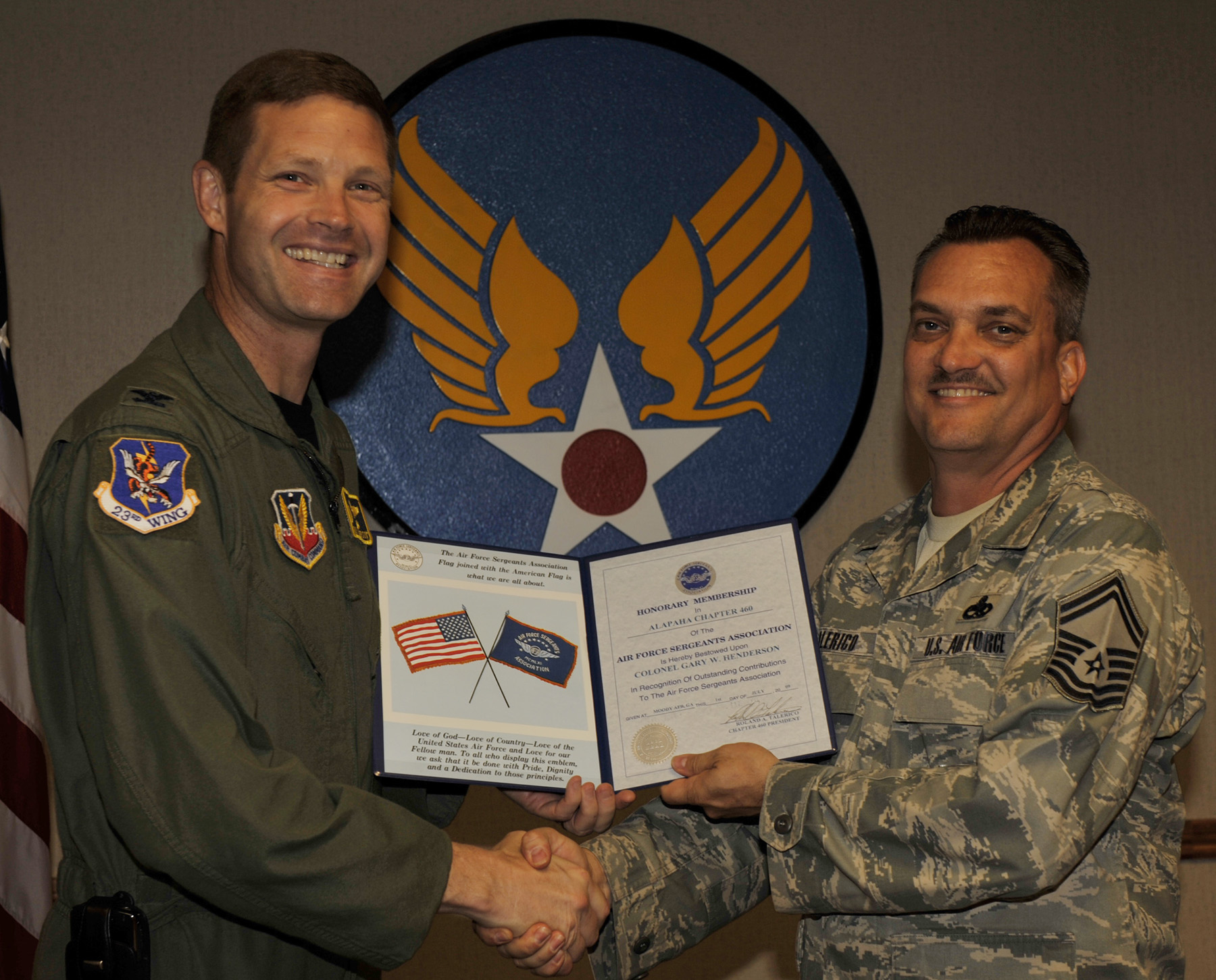 Colonel Henderson receives AFSA honorary membership > Moody Air Force ...