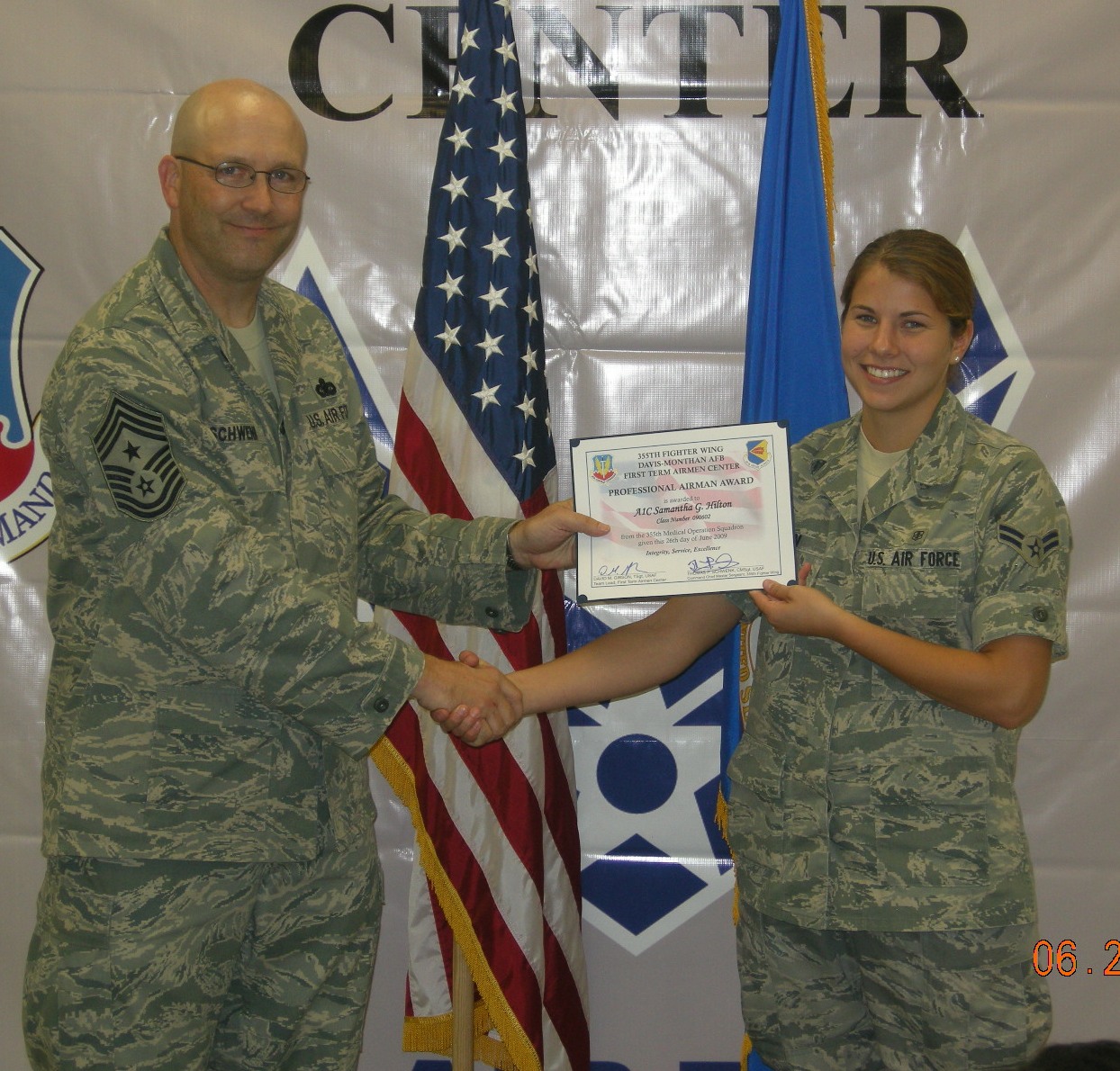 FTAC Professional Airman Award recipient