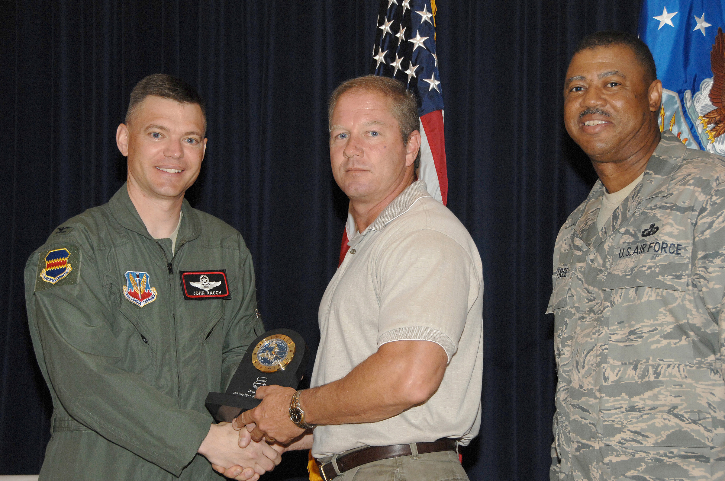 Dean Orren receives the Senior Civilian of the Quarter Award