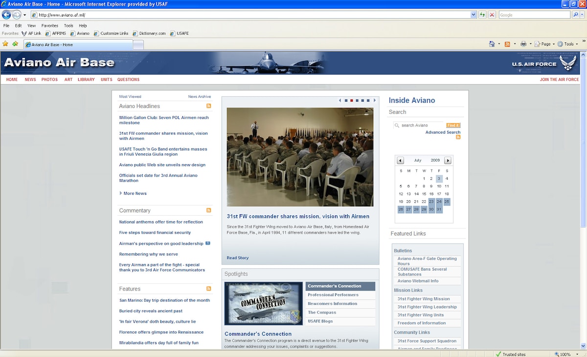Aviano public Web site unveils new design > Aviano Air Base > Display
