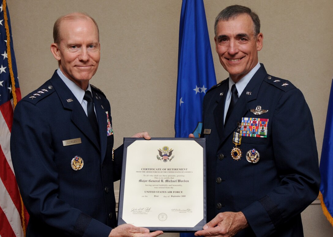 Maj. Gen. Worden Retires