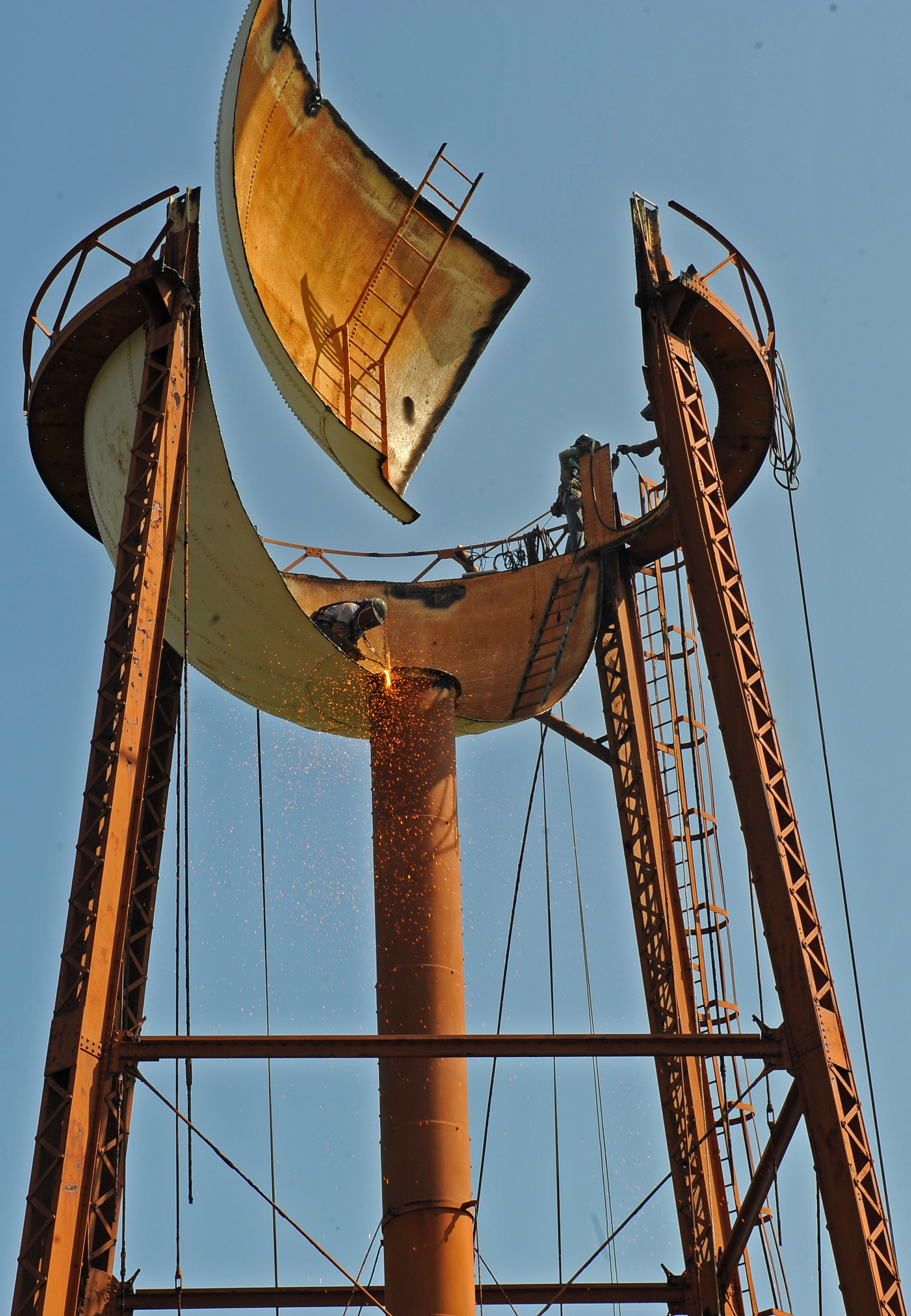 Water tower tear down