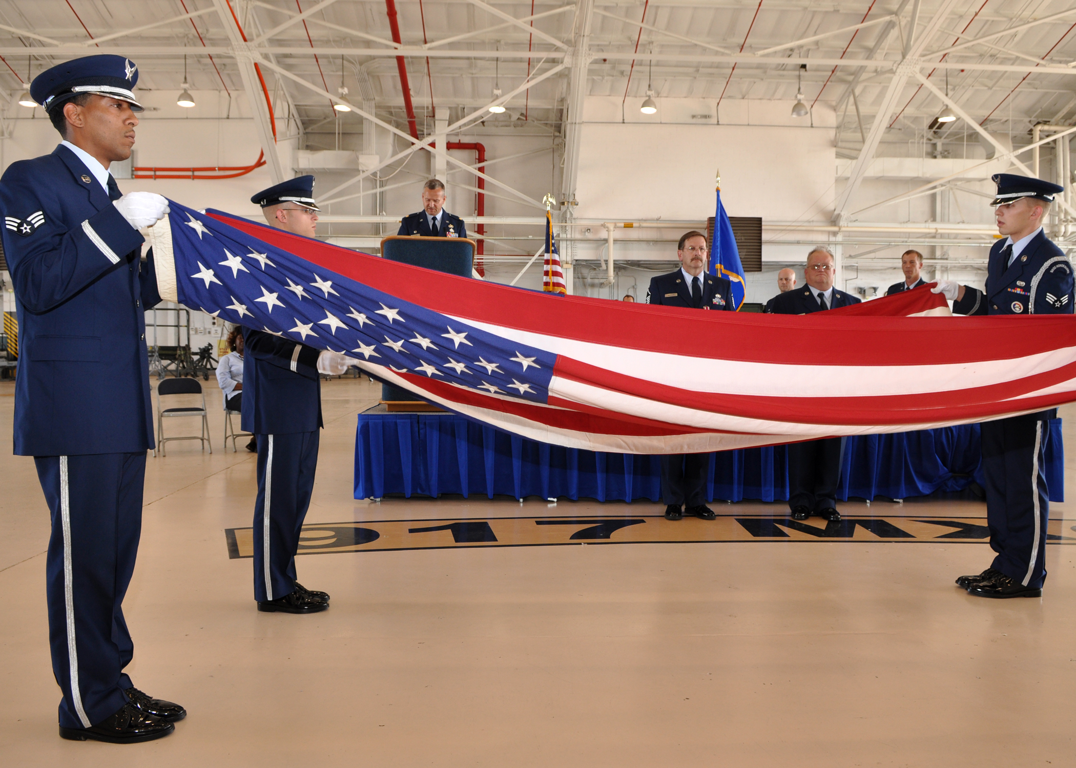 917th Wing Honor Guard performs double flag folding ceremony for ...