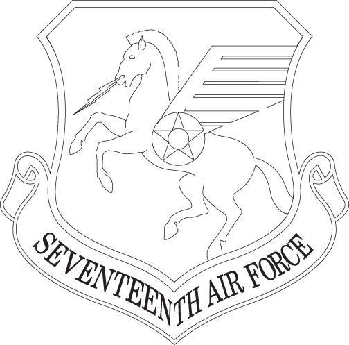 17th Air Force Shield (Black & White)
