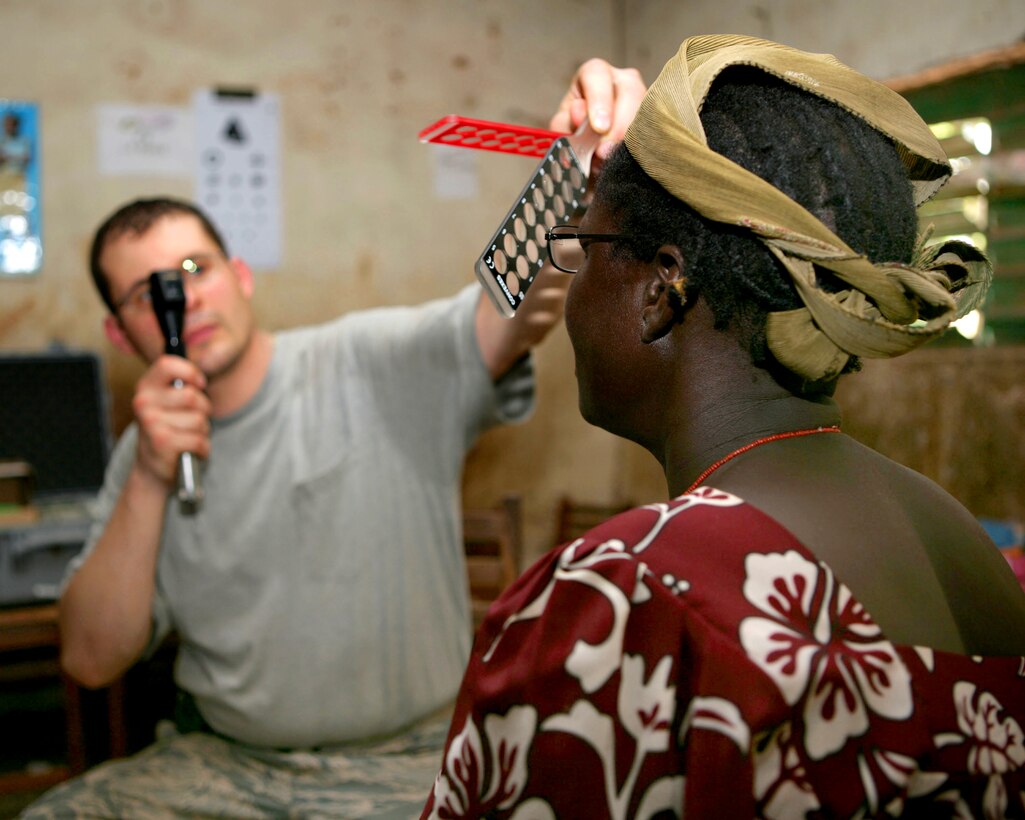 U.S. Air Force Capt. Matthew Corso, an optometrist assigned to the ...