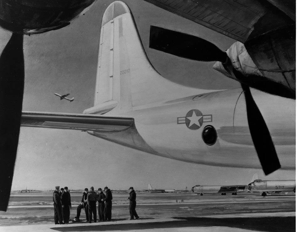 B-36 Crew Assembled at their Plane