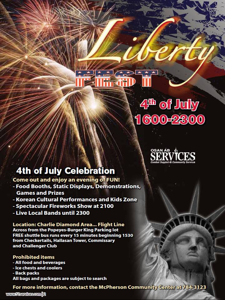 Liberty Fest is coming to Osan > Osan Air Base > Article Display