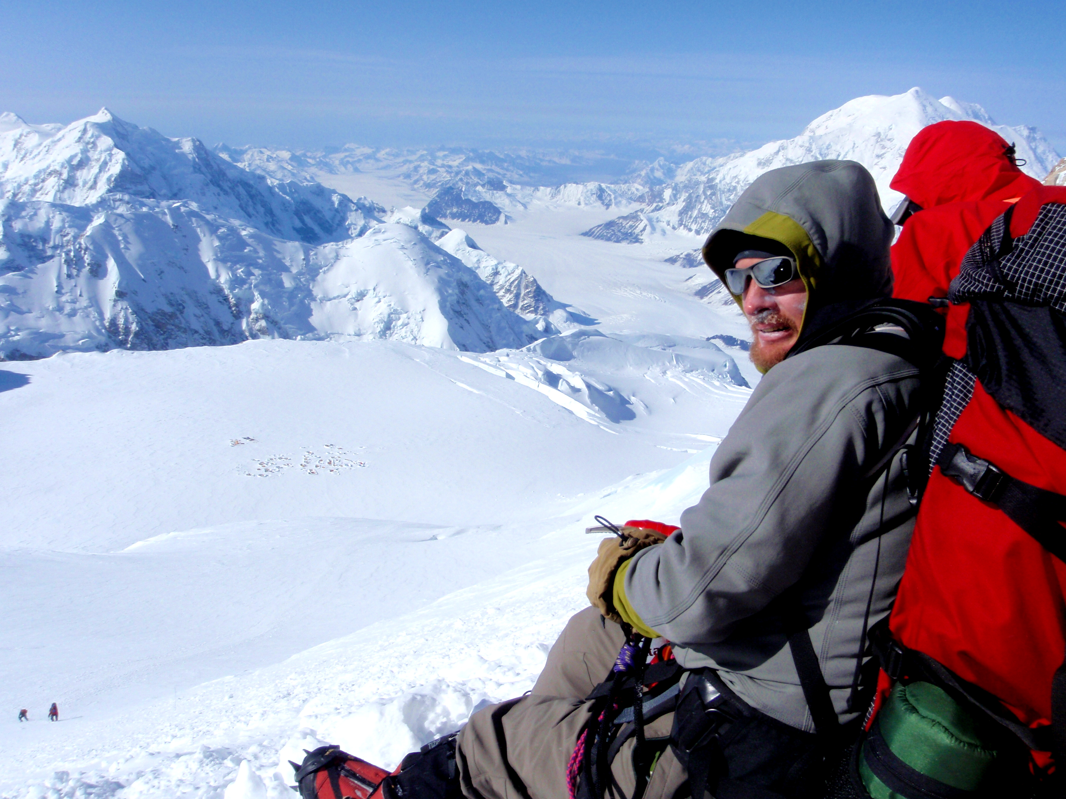 Retired Army Sgt. 1st Class Matthew Nyman sits at the base of headwall ...