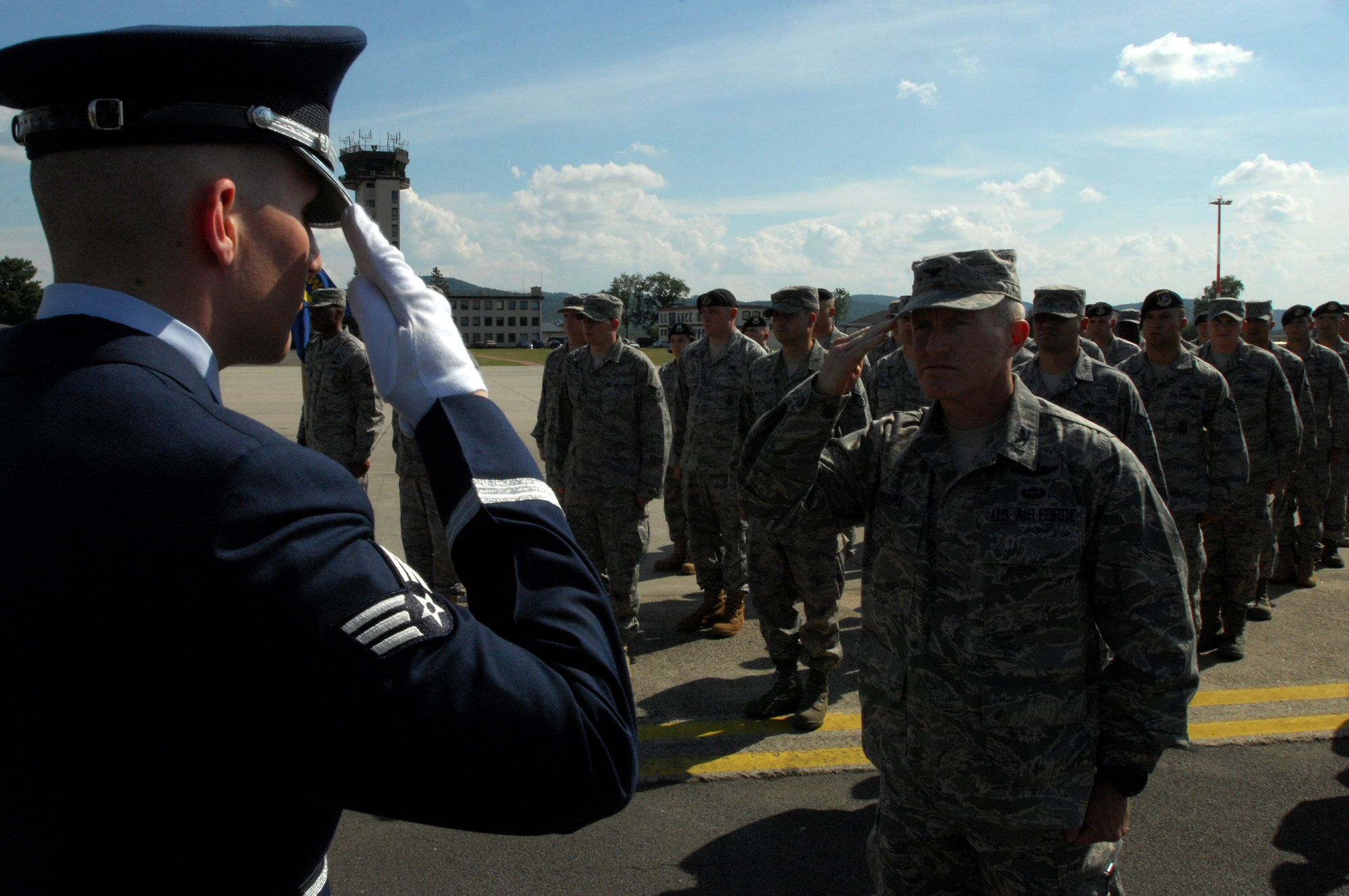 Honor Guard performs Retreat Ceremony