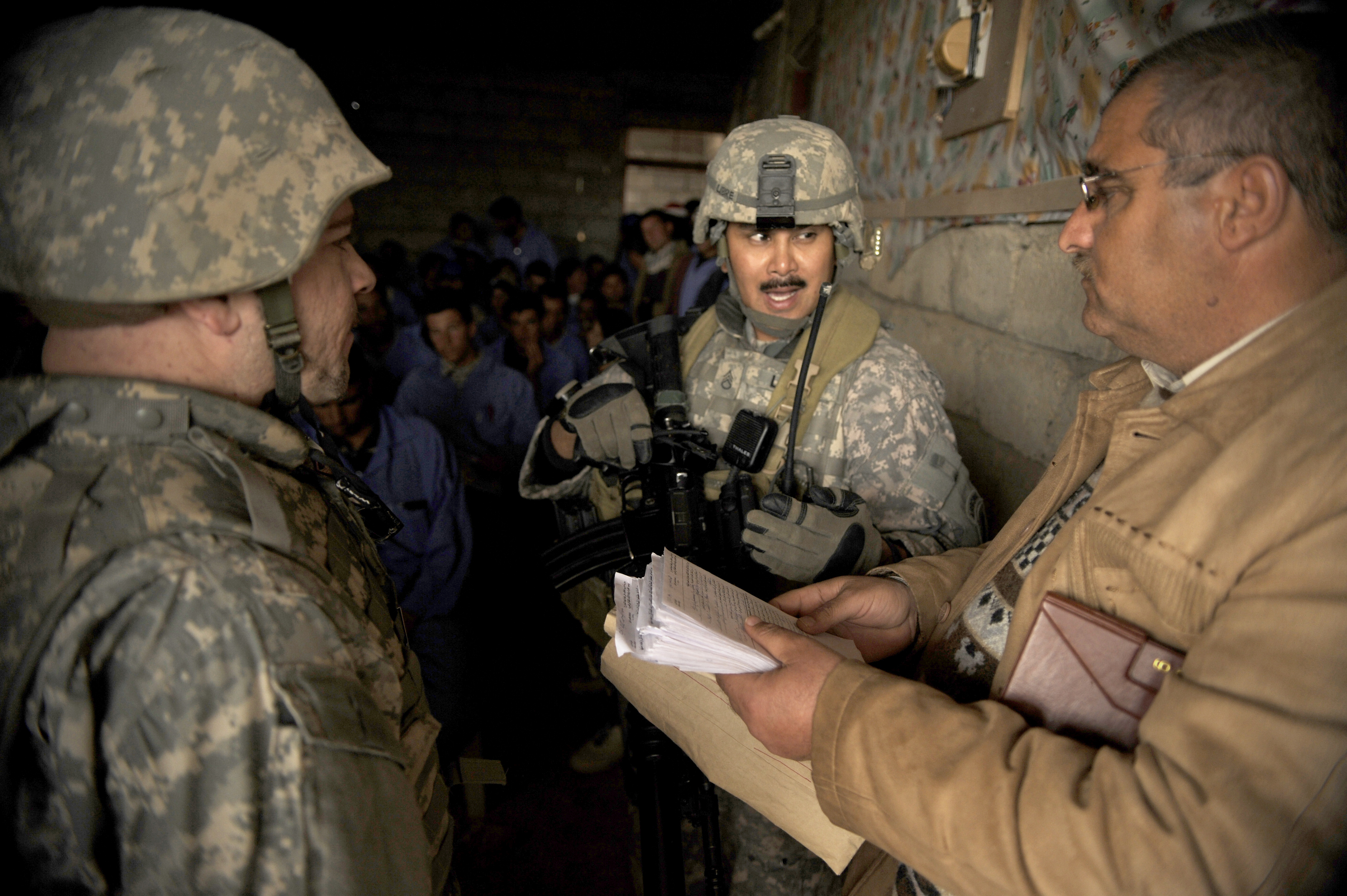 U.S. Army Staff Sgt. Darius Libre, center, 361st Tactical Psychological ...