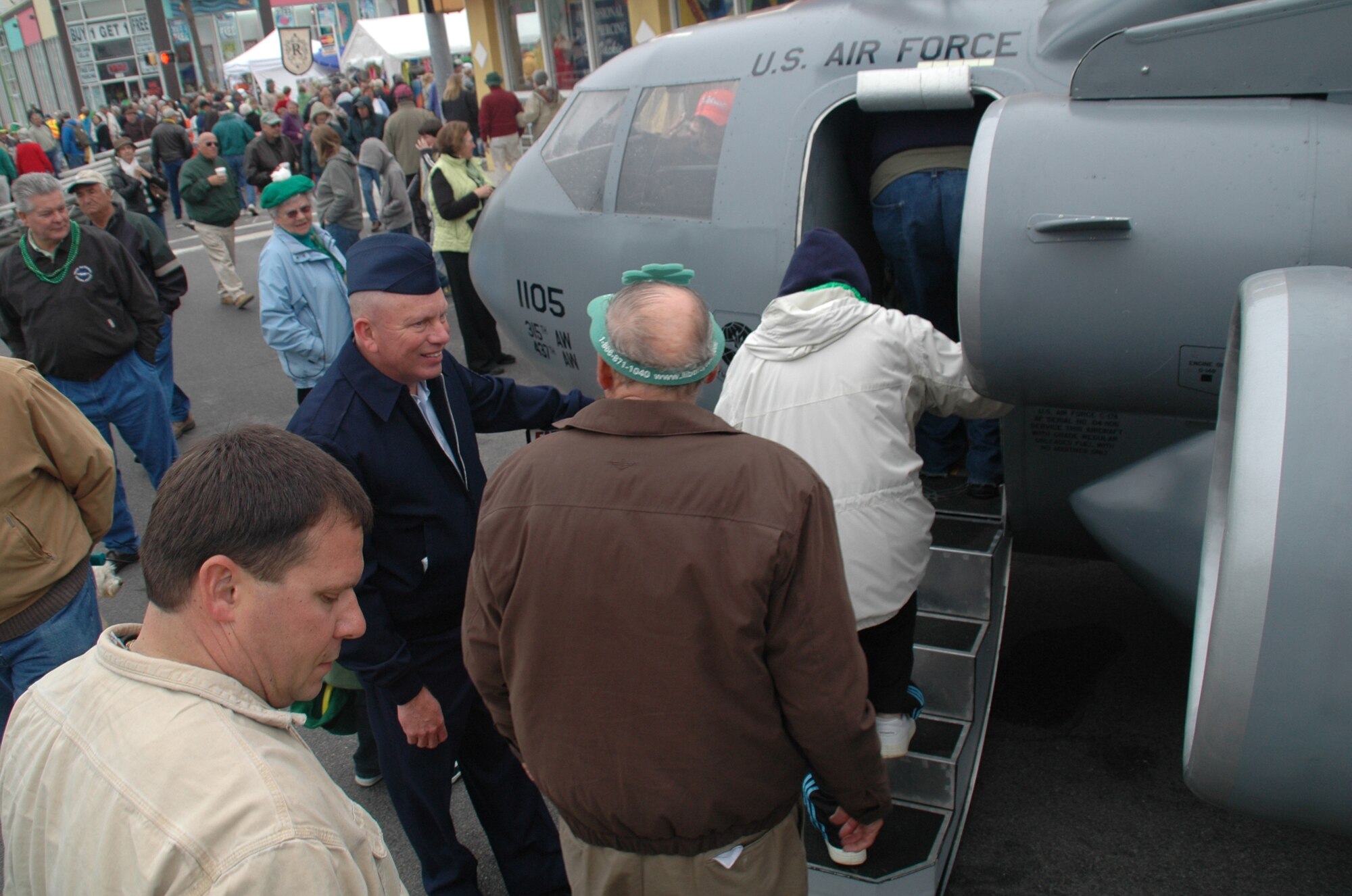 Not everything is green on St. Patrick's Day --- Mini C-17 on display ...