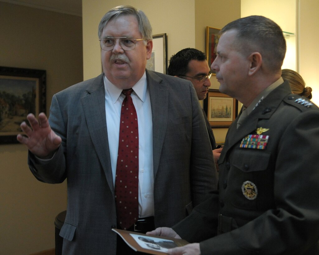 U.S. Ambassador to Georgia John F. Tefft talks with U.S. Marine Gen ...
