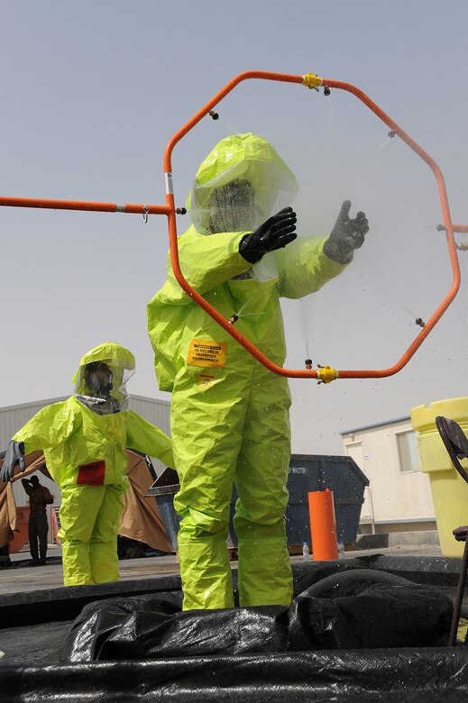 Preparing for decontamination > U.S. Air Forces Central > 380AEW ...