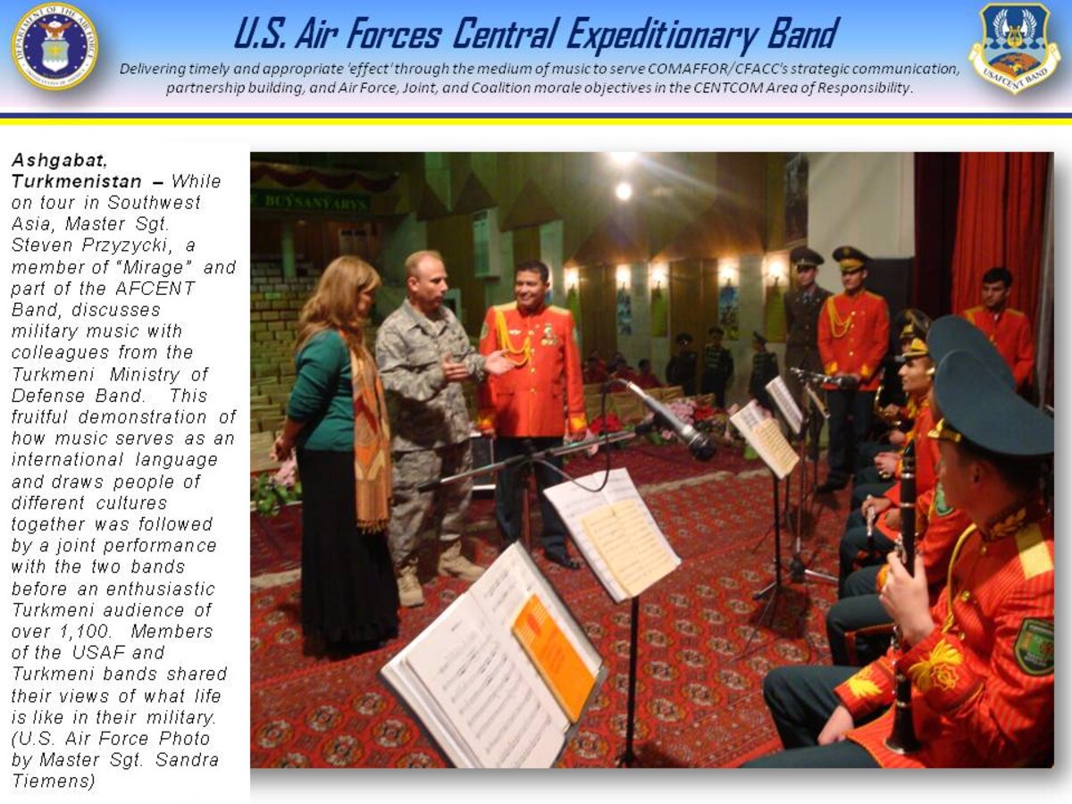 AFCENT Band Exchanges Culture in Colorful Turkmenistan > Air Force ...