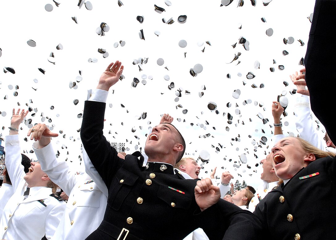 Newly-commissioned Navy Ensigns and Marine Corps 2nd Lieutenants from ...