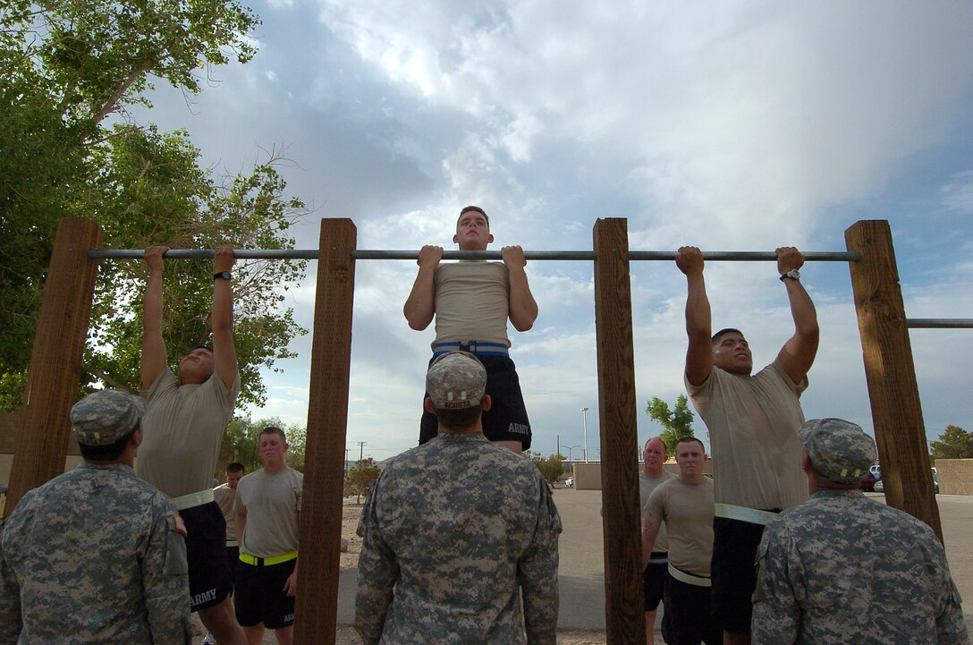 Pre-Ranger students conduct chin-ups as part of the Ranger's physical ...