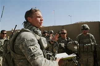 Capt. Brandon Anderson conducts a mission brief at Forward Operating ...