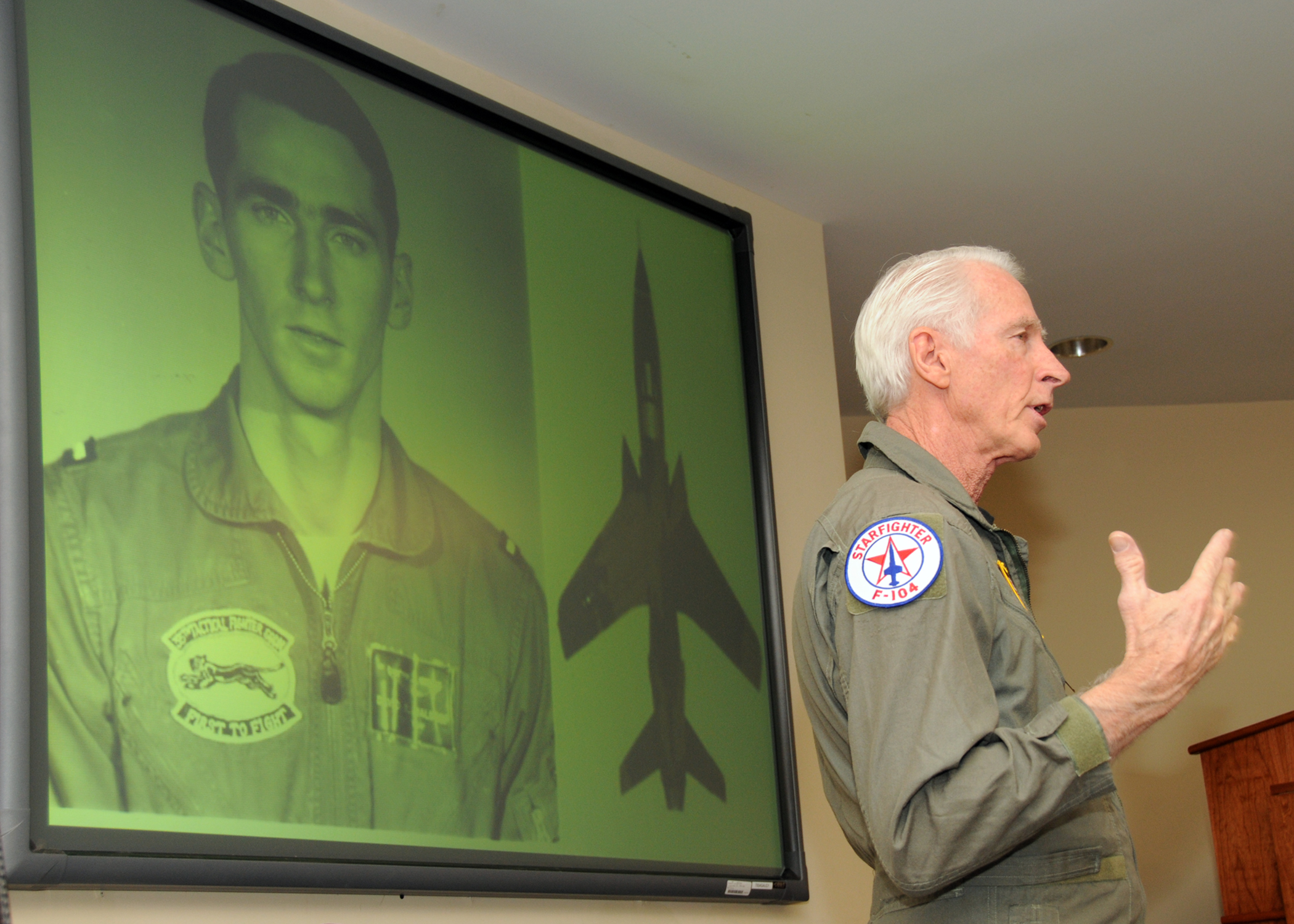 David B. Waldrop speak at the 700th AS Warrior Brief