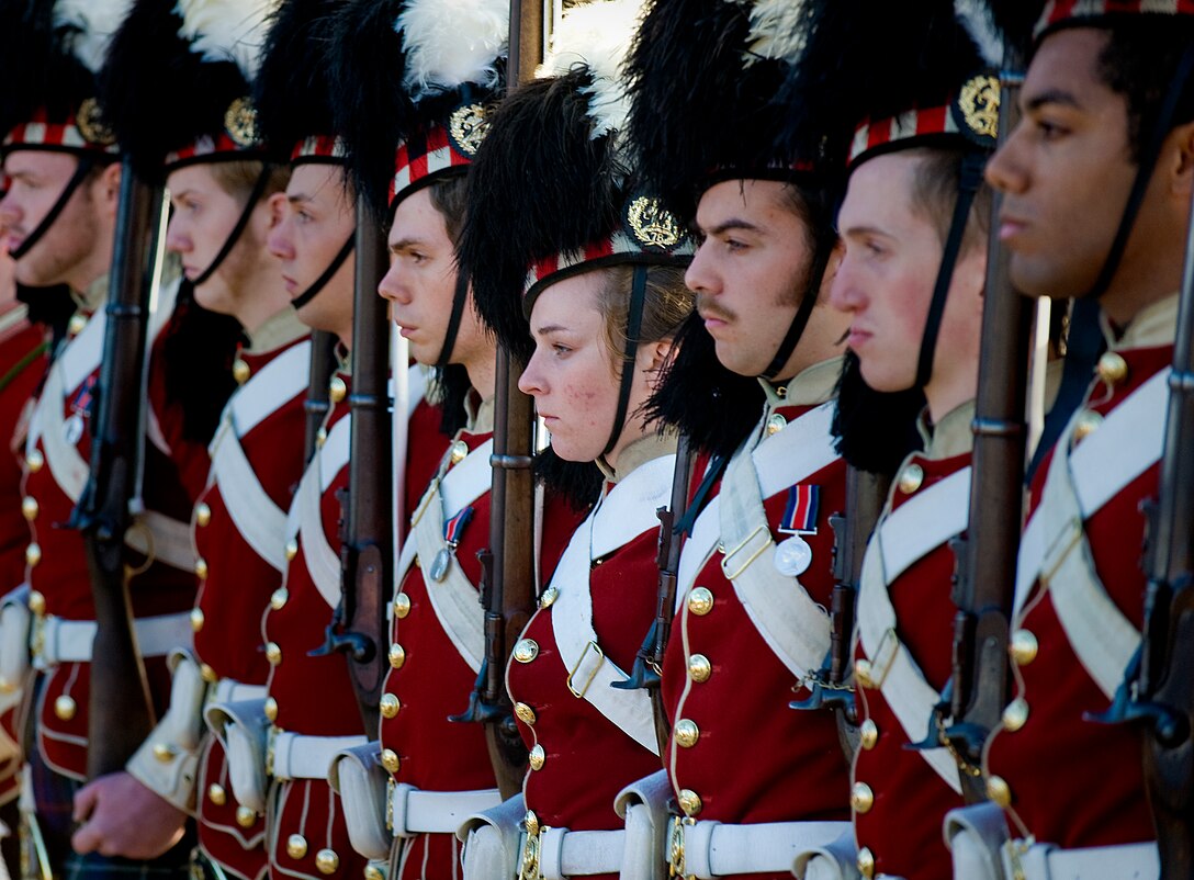 Members of the 78th Highlanders stand at the entrance of the Citadel in ...