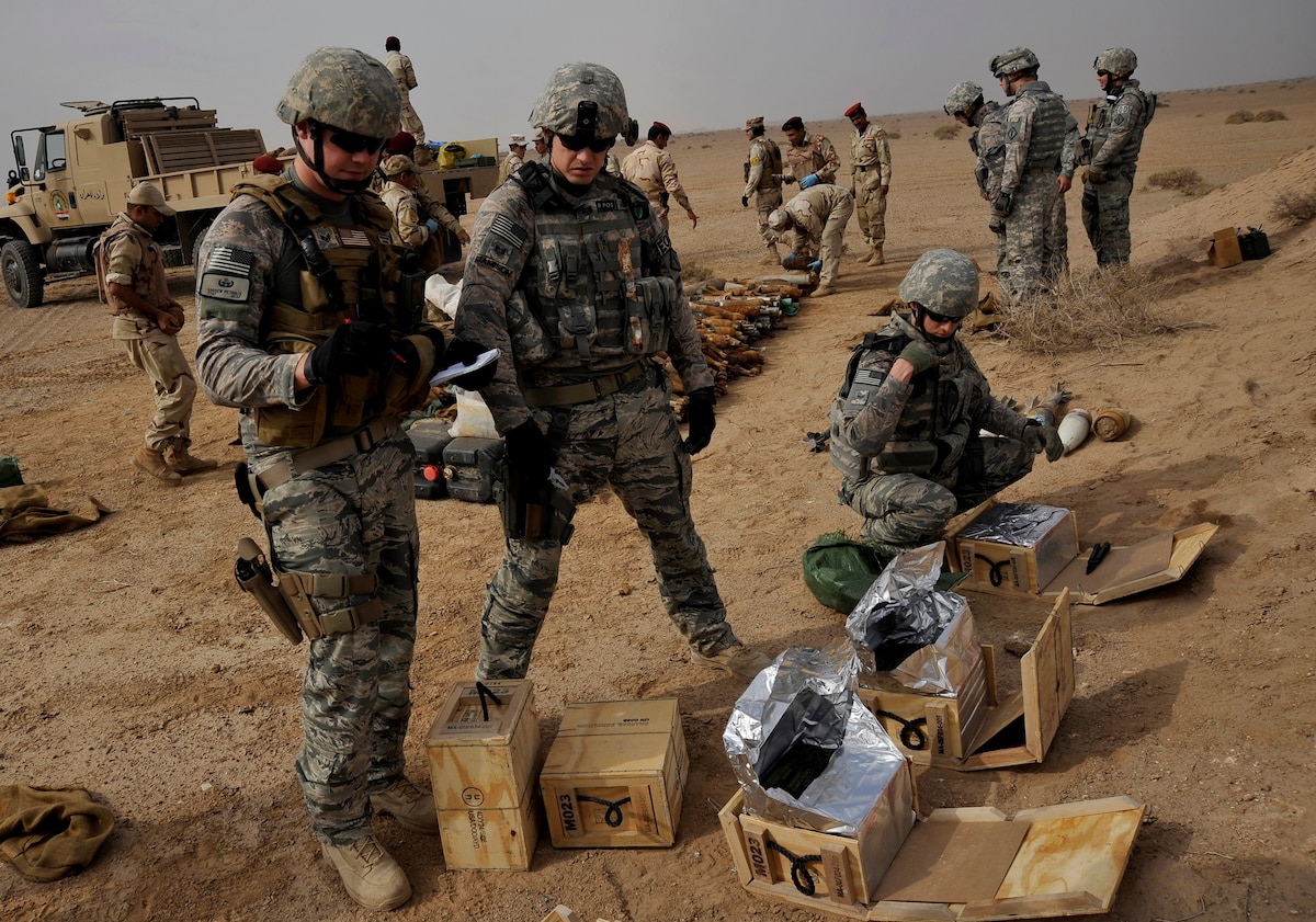Air Force EOD, Iraqi Army technicians destroy stockpile of munitions ...
