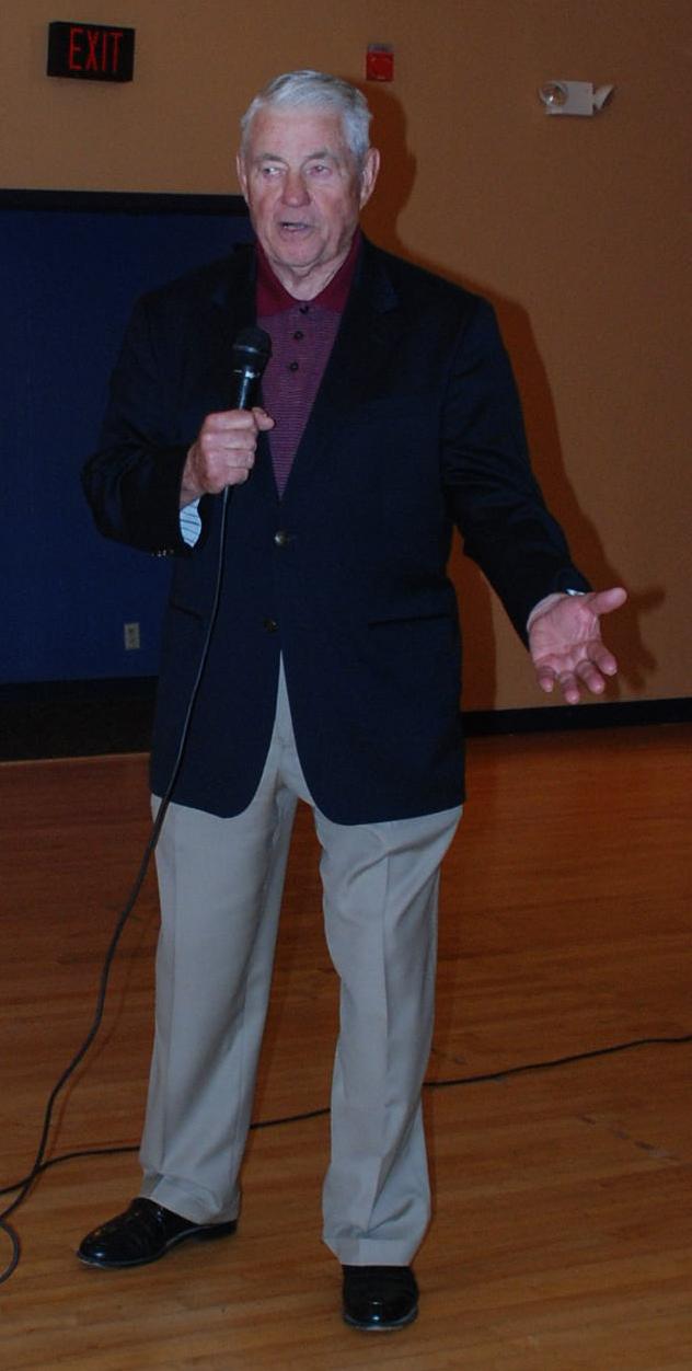 Chief Gaylor speaks to Laughlin's enlisted