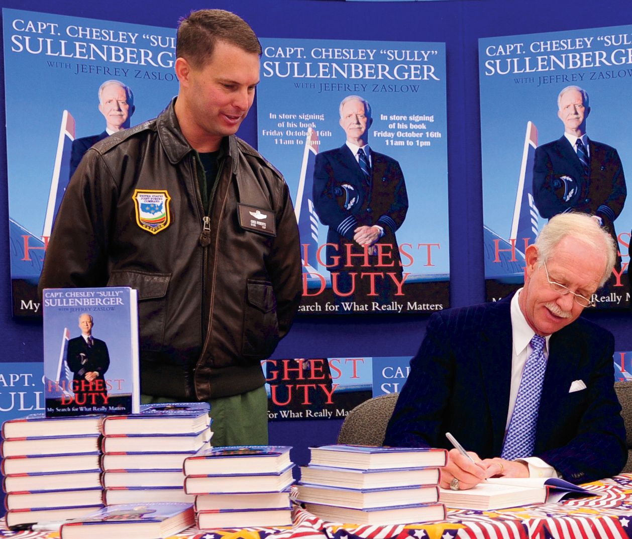 Aviation hero has book signing at Base Exchange
