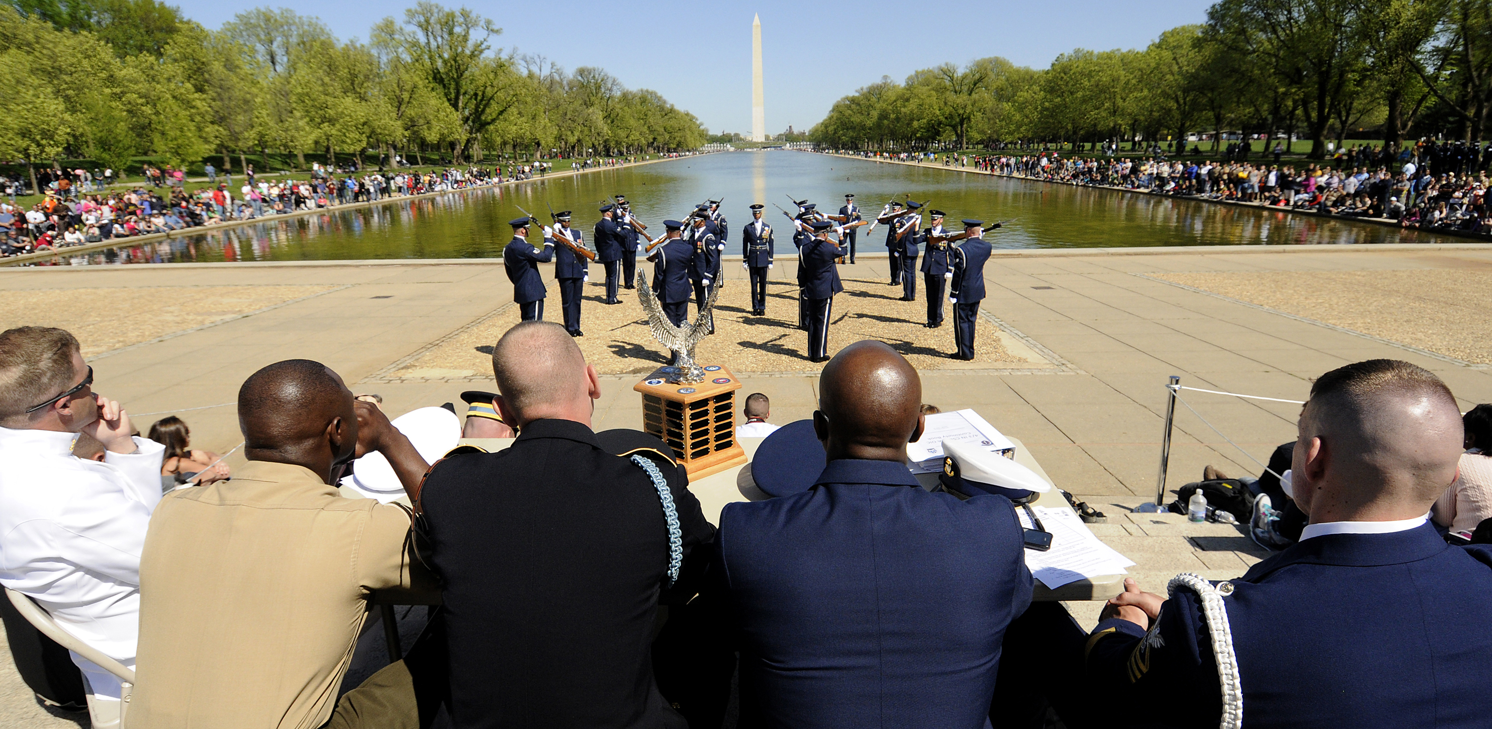 Joint service drill competition held at Lincoln Memorial > Air Force ...