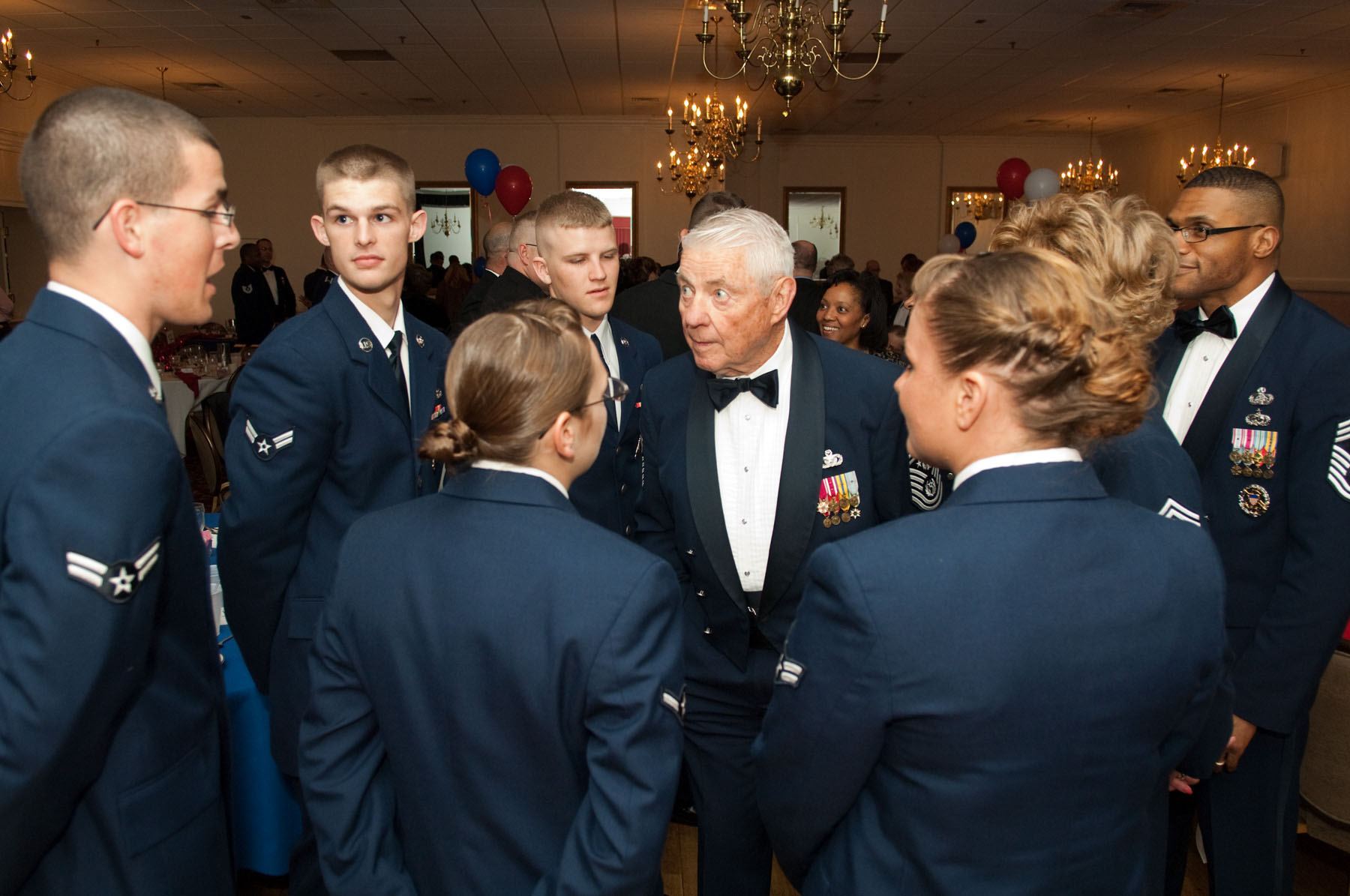 Retired Chief Master Sgt. Robert D. Gaylor visits Hanscom