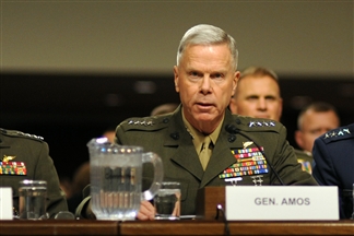 Gen. James Amos testifies on Capitol Hill before the Senate Armed ...
