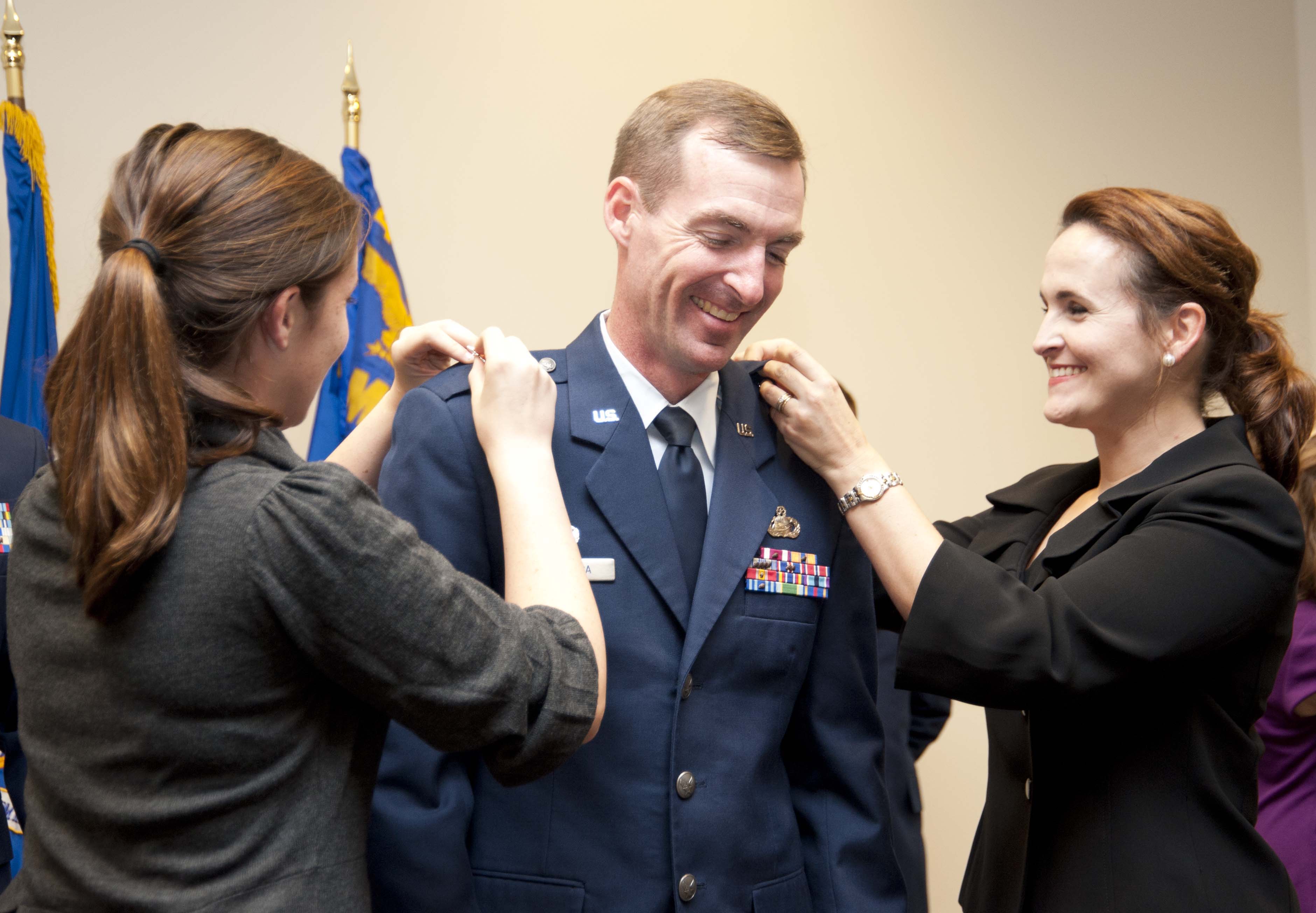 Lt. Col. Edward Segura pins on new lieutenant colonel rank