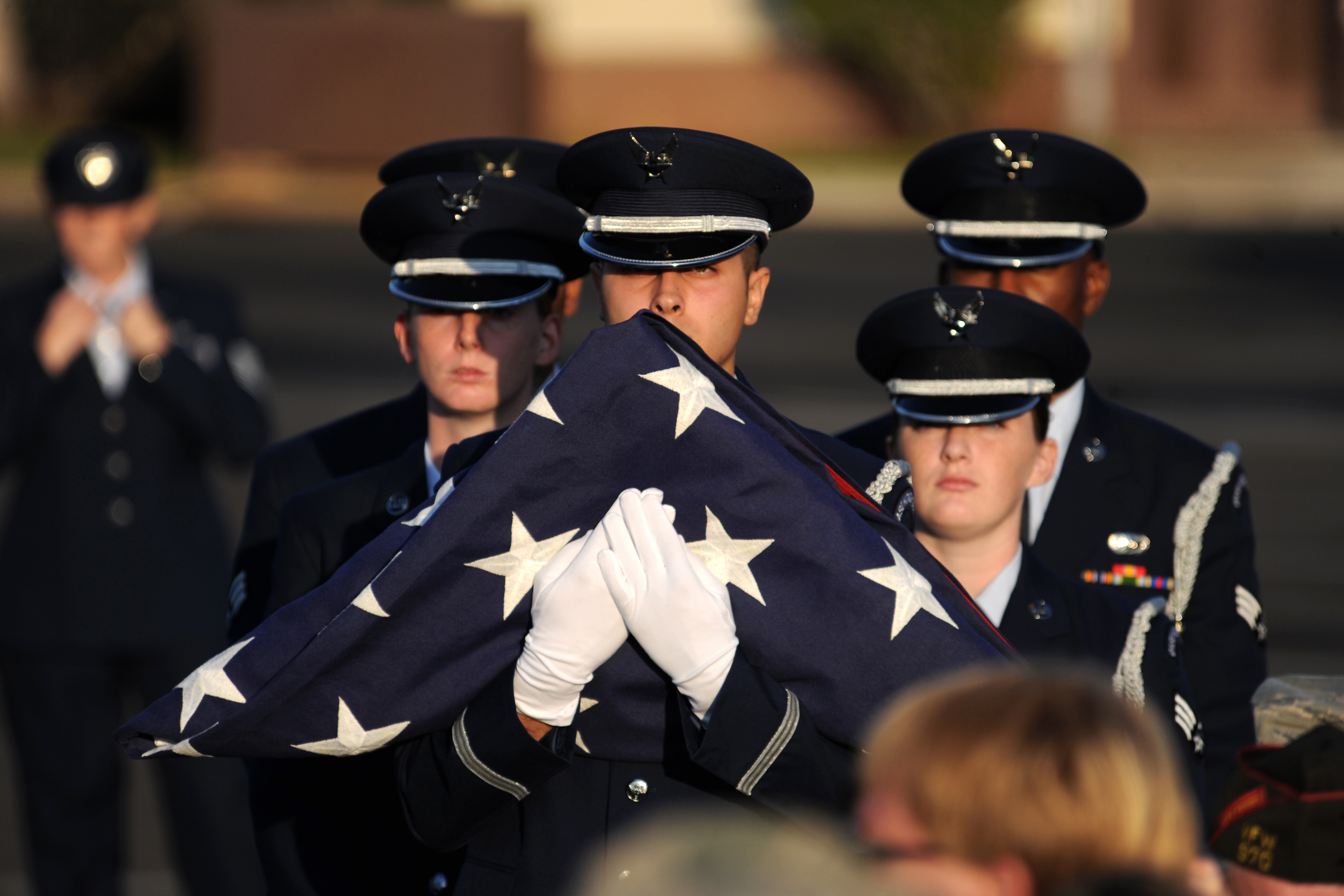 U.S. Air Force Airman 1st Class Alfredo Jauregui, Jr., has the honor of ...