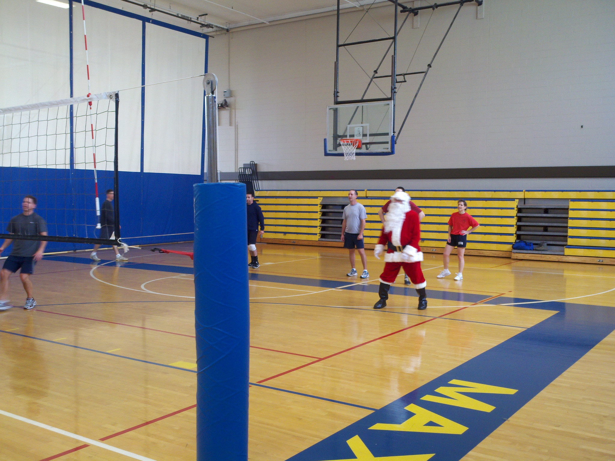 Santa Claus visits the Maxwell Fitness Center