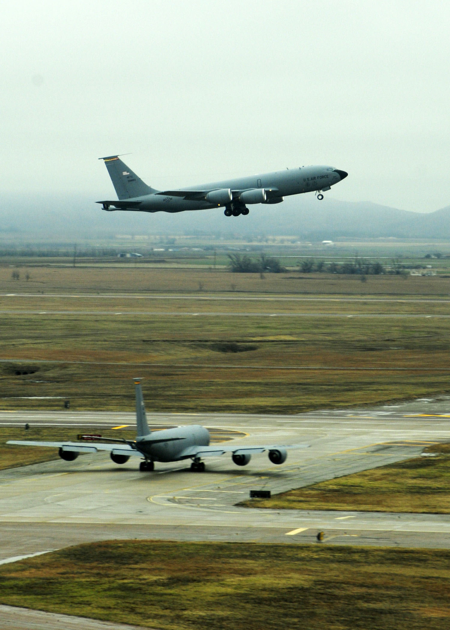 KC-135 Stratotankers take off from Altus Air Force Base