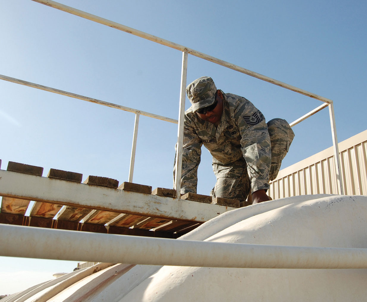 Deployed Airman on the job in Asia