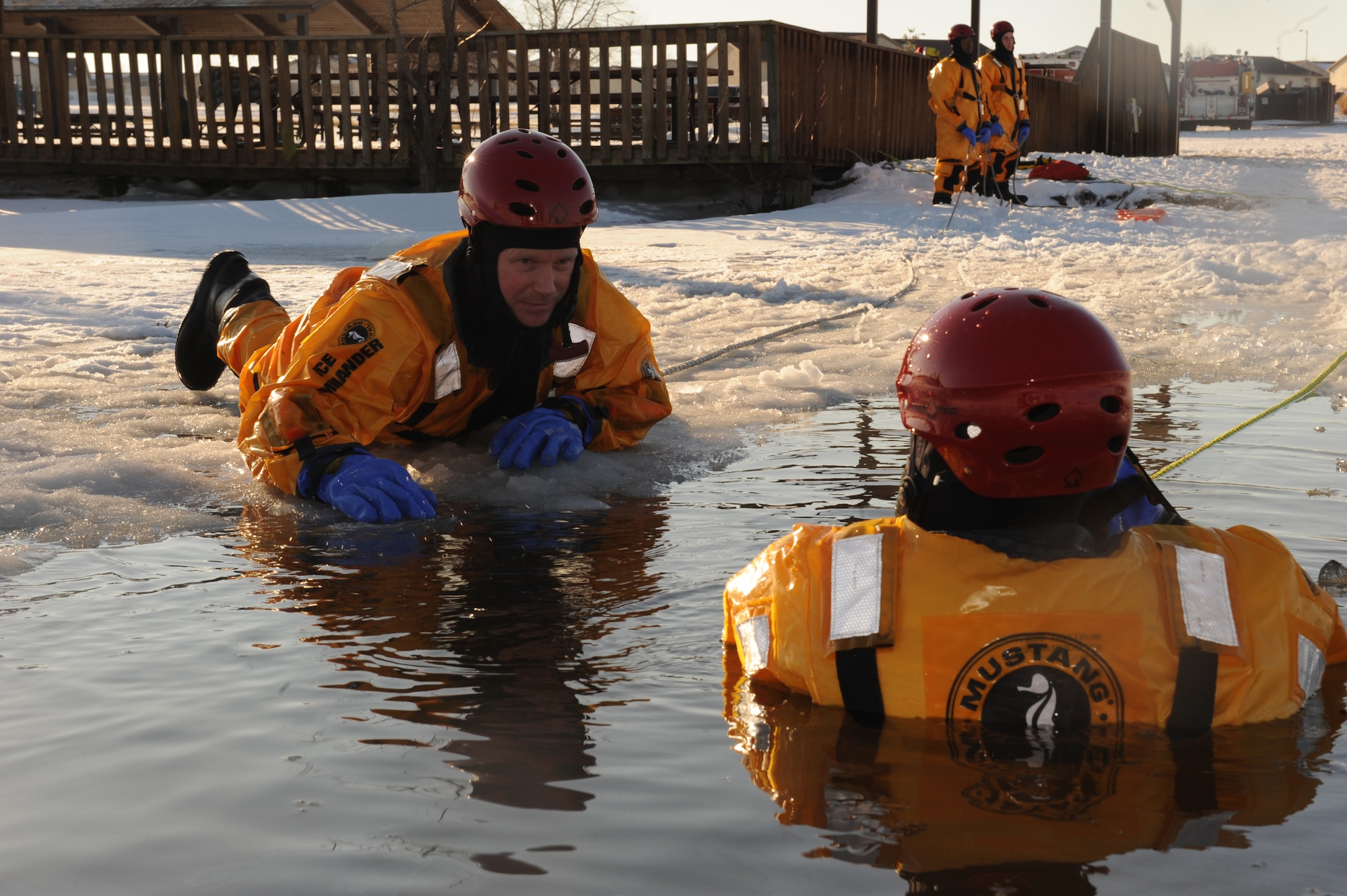 Firefighters receive ice-rescue training > Whiteman Air Force Base > News