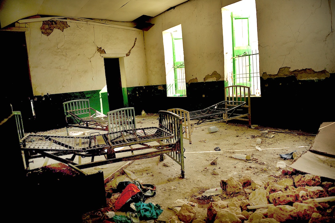 Shown here Jan. 17, 2010, are destroyed buildings in Jacmel, Haiti ...