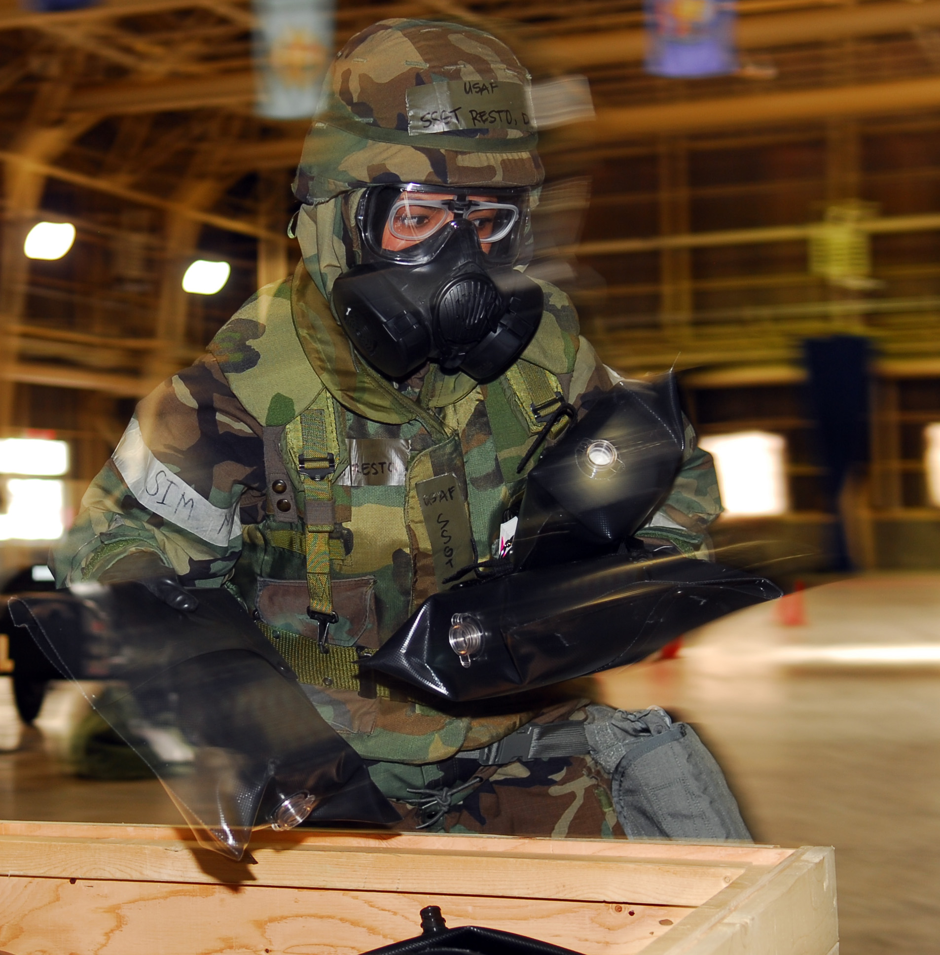 Airmen train to decontaminate