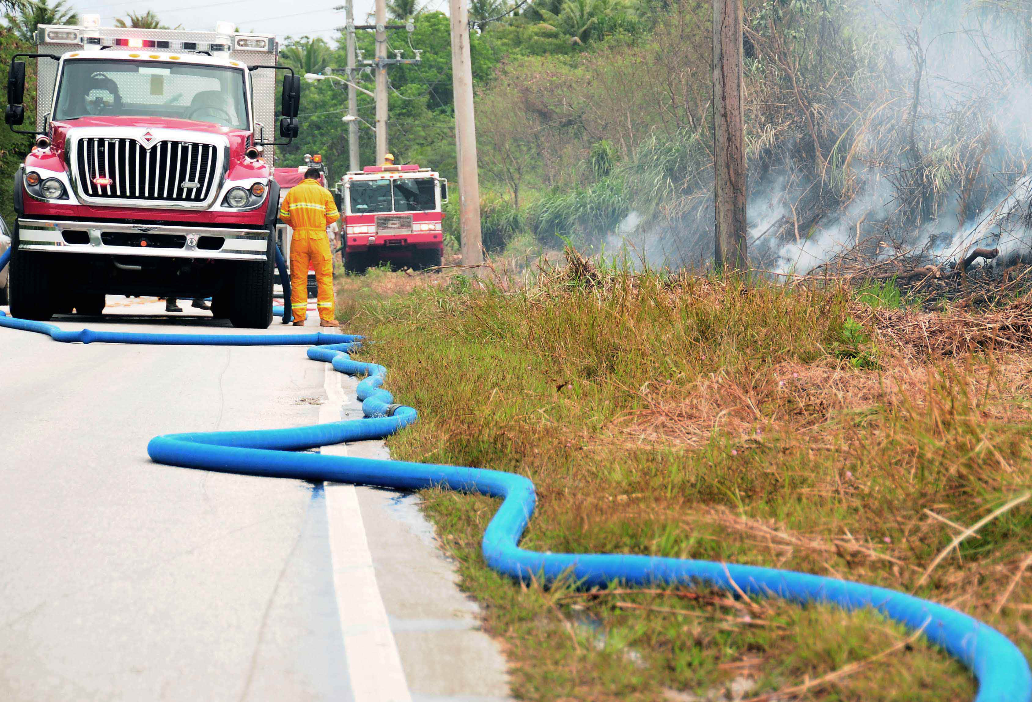 Joint effort contains Guam fire