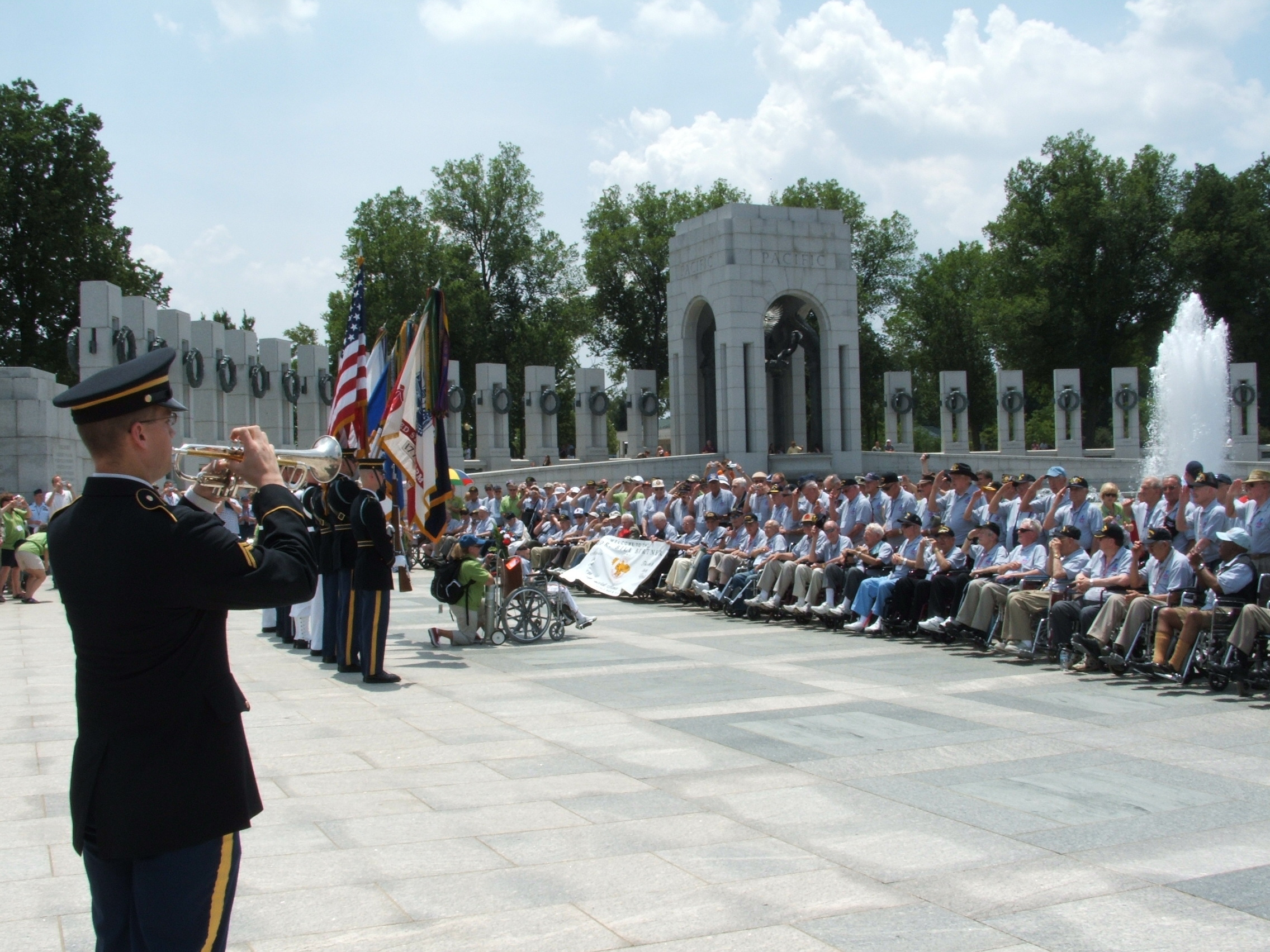 Memorial With American Soldier Ww2