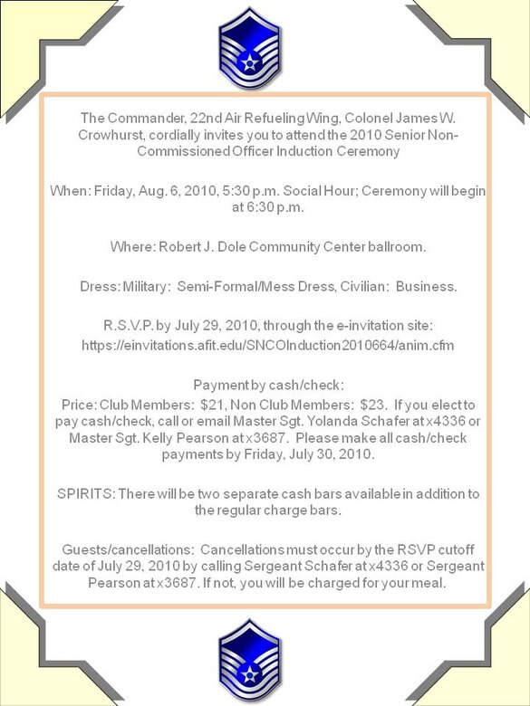 2010 SNCO Induction Ceremony: 'Remember Your Roots, We're All Airmen ...