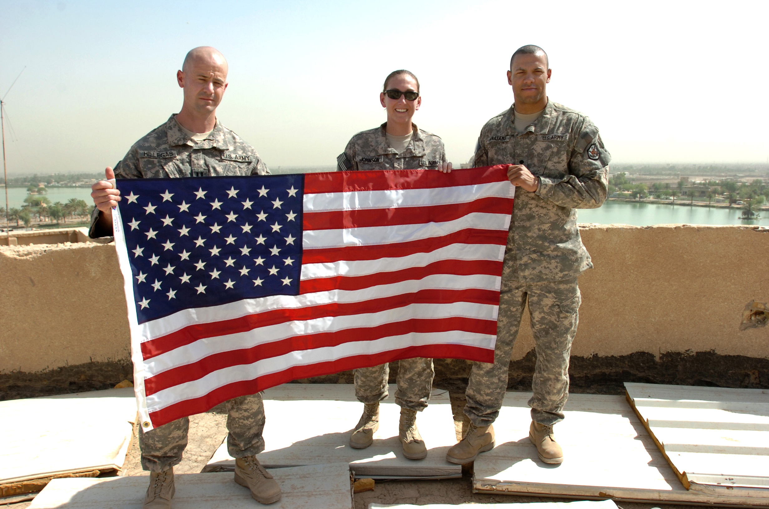 From left to right, U.S. Army Capt. Nathan Hillegas, Capt. Kindall ...
