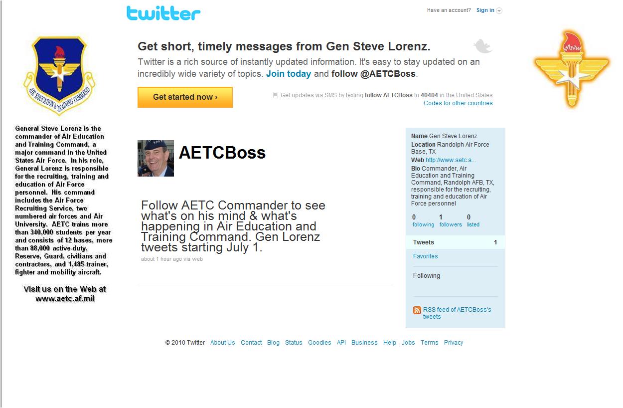 AETC commander to 'tweet' > Air Education and Training Command ...