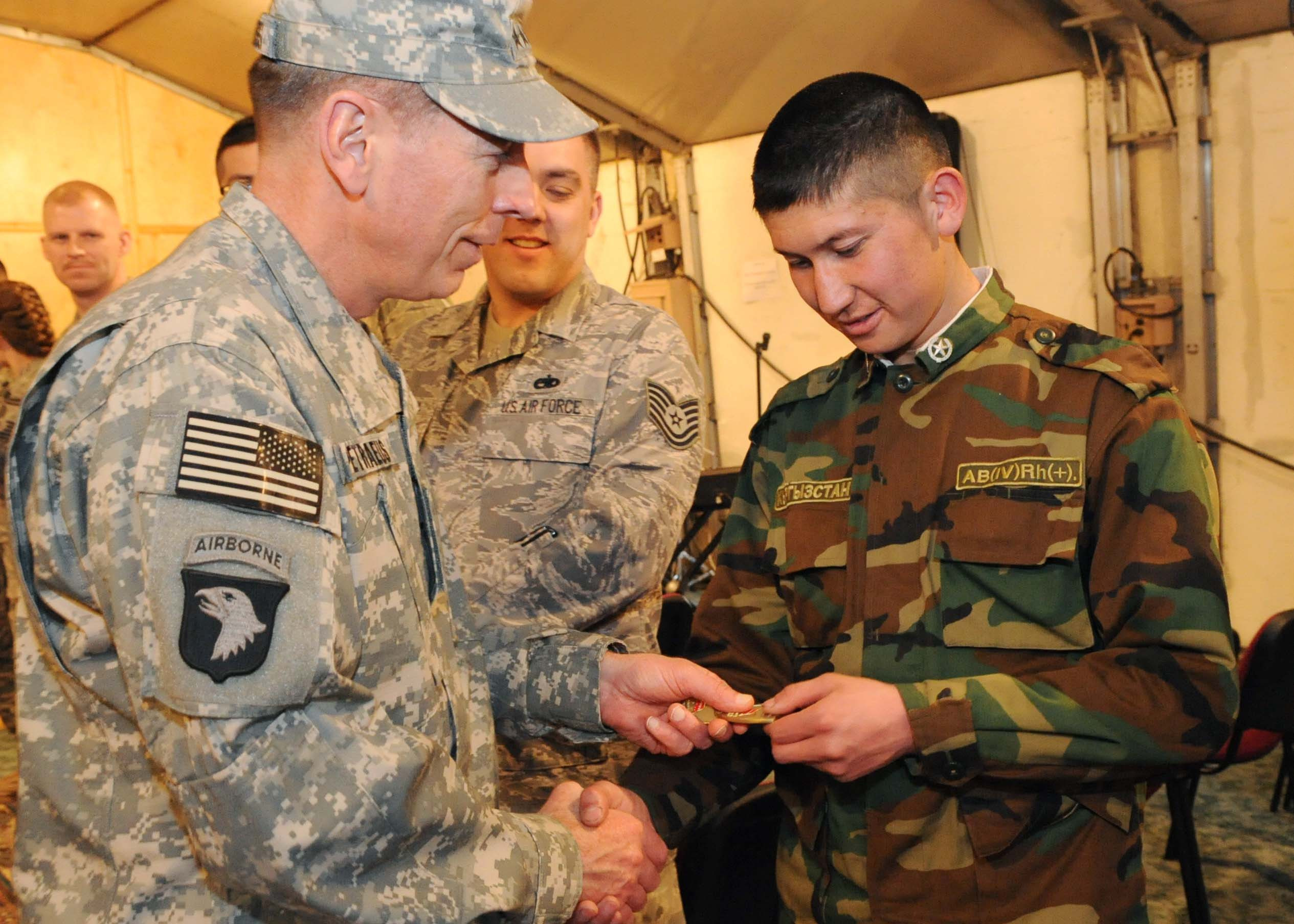 U.S. Central Command, commander Gen. Petraeus visits the Transit Center ...