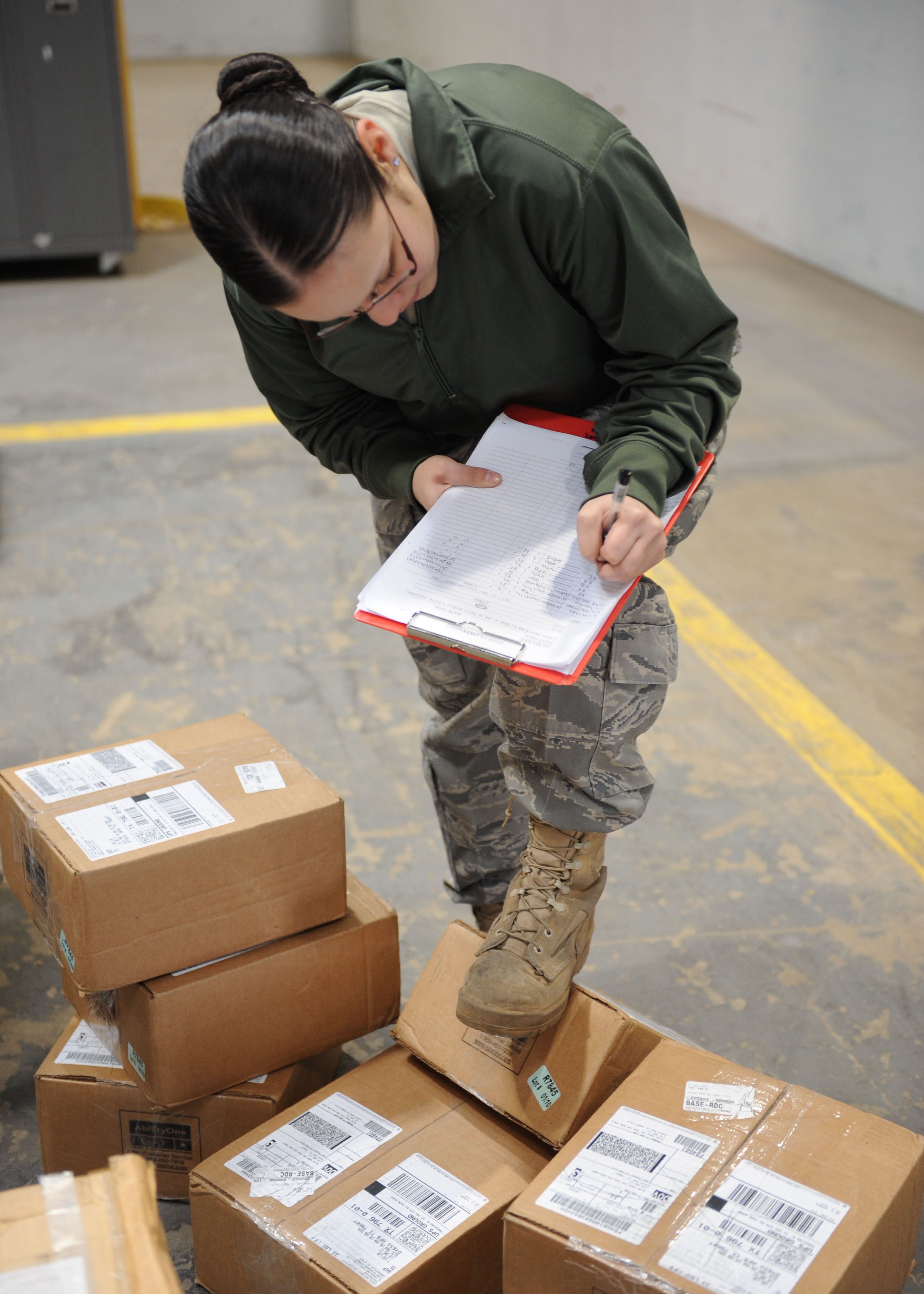 Airman checks warehouse inventory > Dyess Air Force Base > Article Display