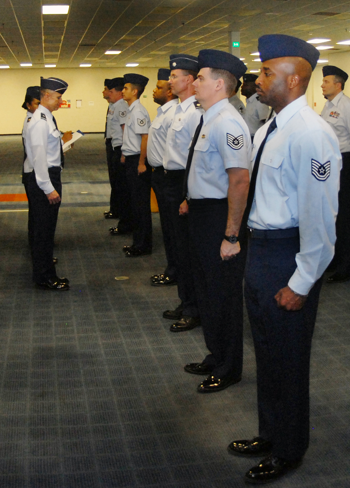 Commander holds open-ranks inspection