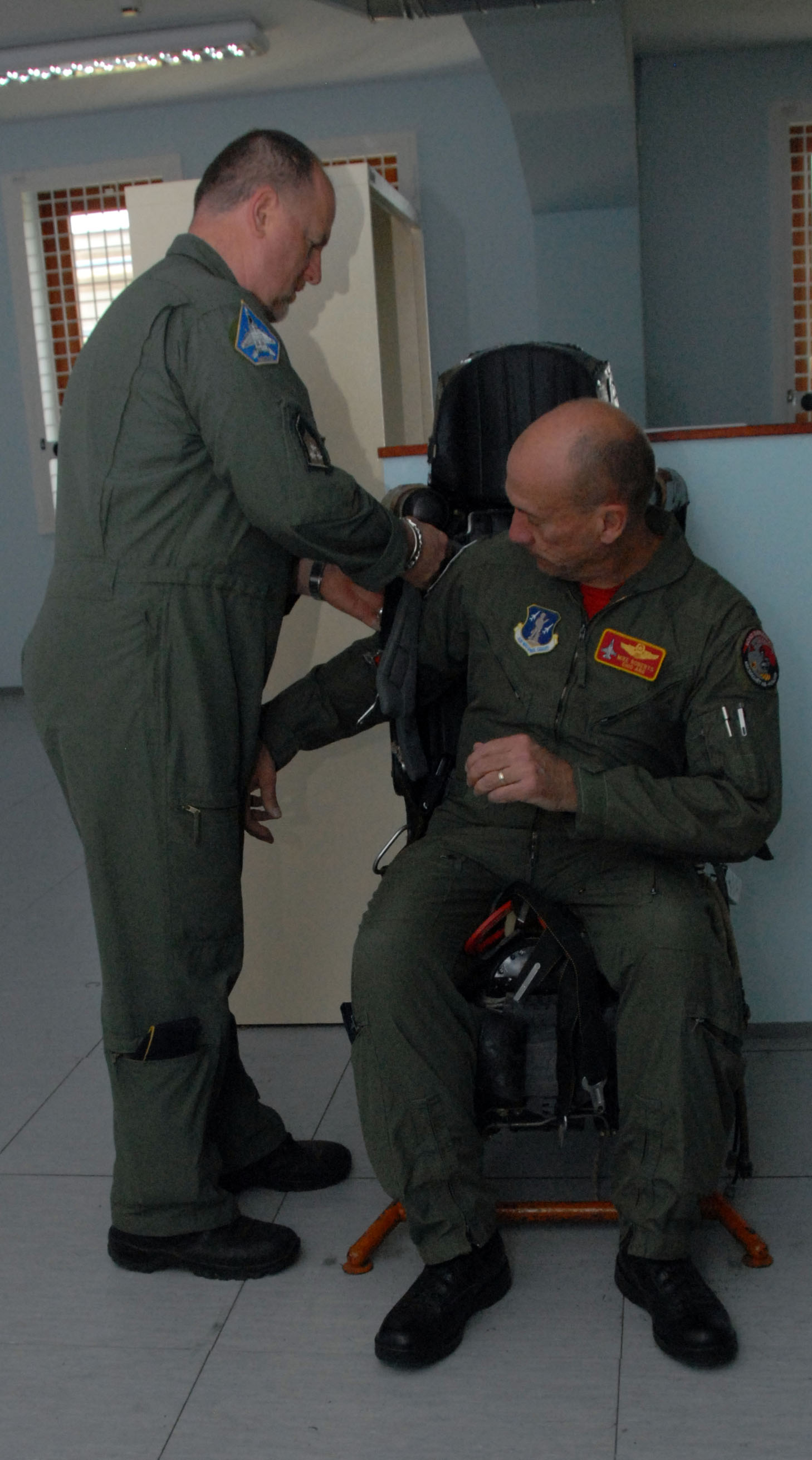 Col. Roberts prepares for a flight in a MiG-29