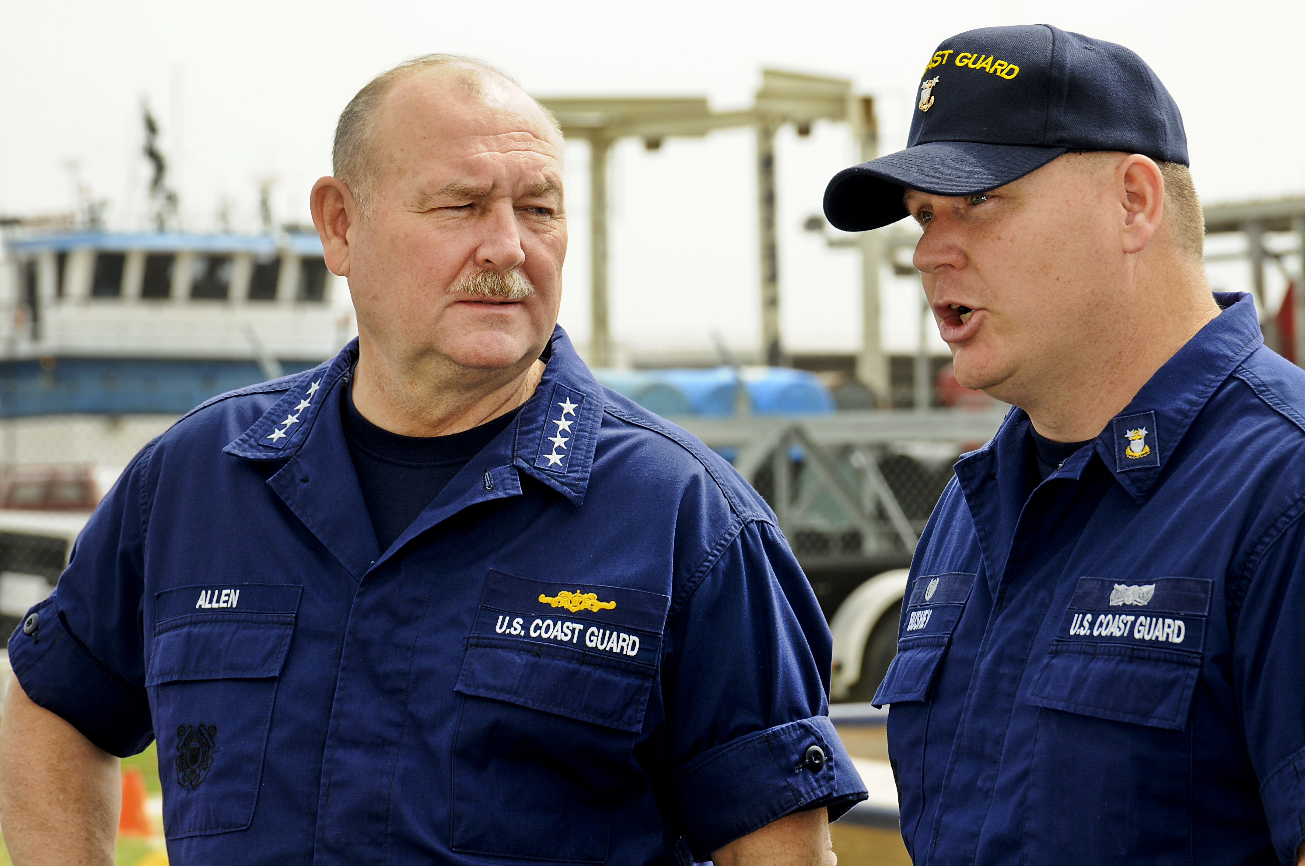 U.S. Coast Guard Master Chief Petty Officer Charles Bushey, officer-in ...