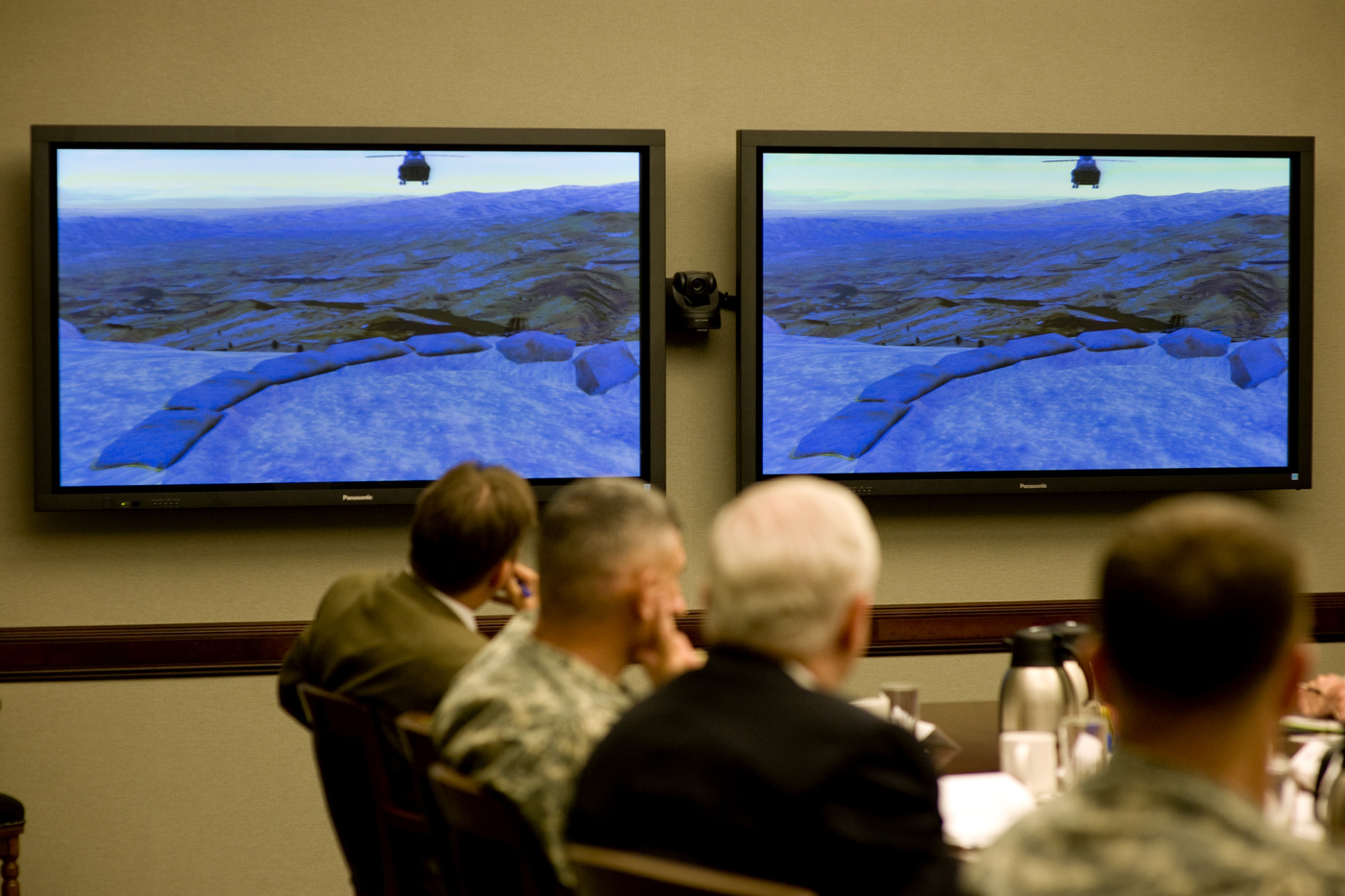 Defense Secretary Robert M. Gates watches a Virtual Staff Ride, May 7 ...
