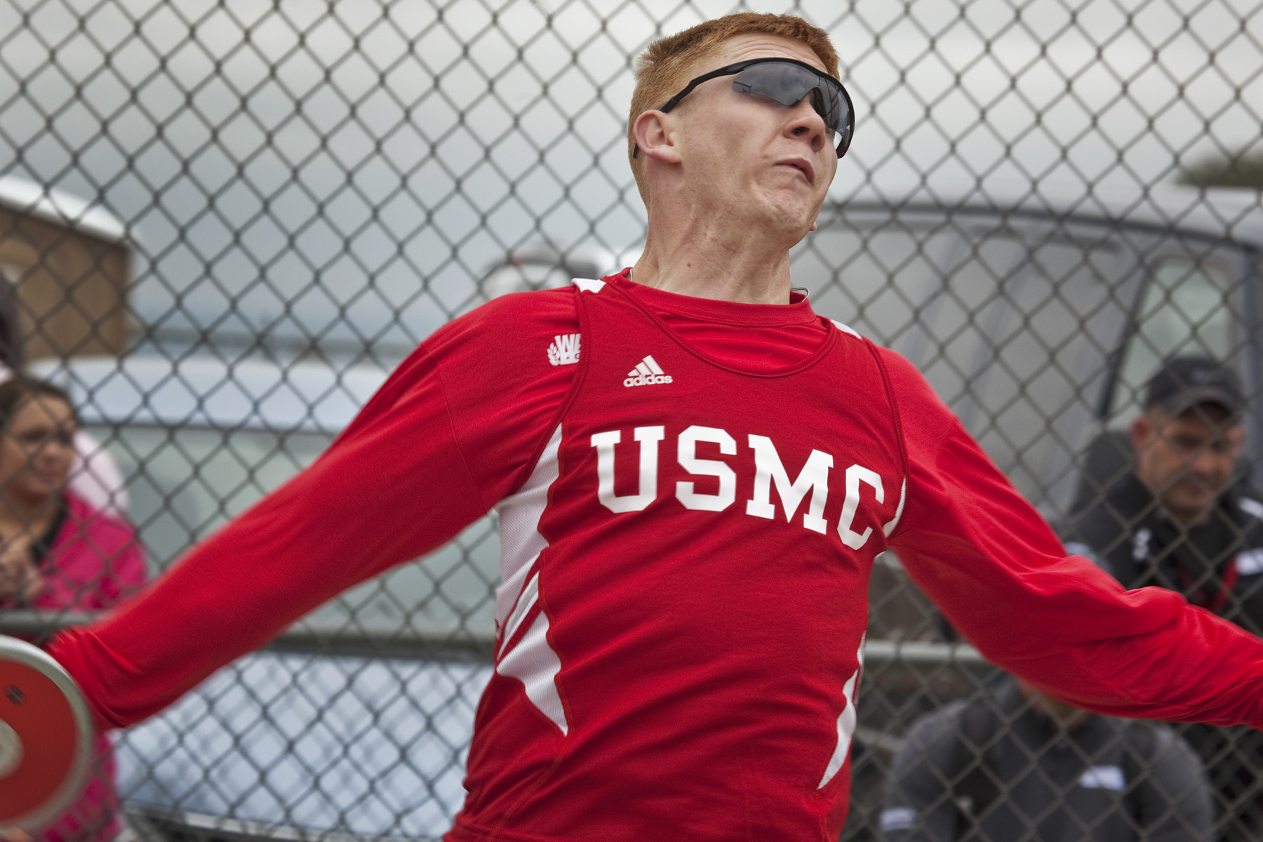 U.S. Marine Corps Sgt. Travis Bartlett with the Marine Warrior Team ...