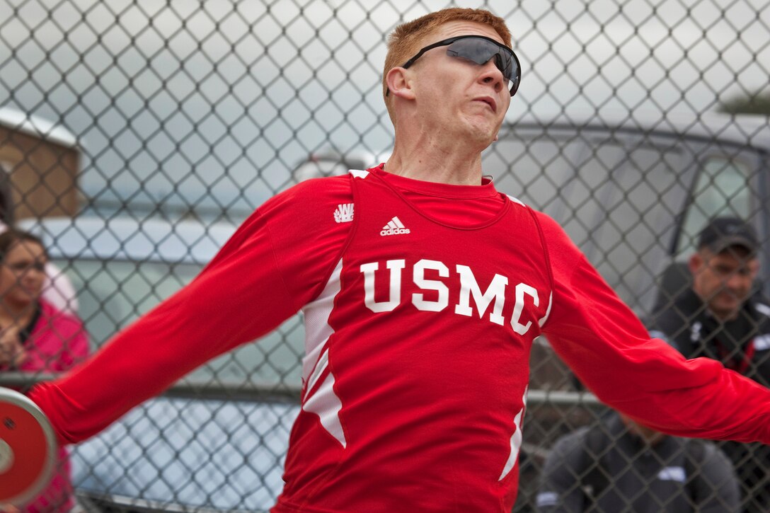 U.S. Marine Corps Sgt. Travis Bartlett with the Marine Warrior Team ...
